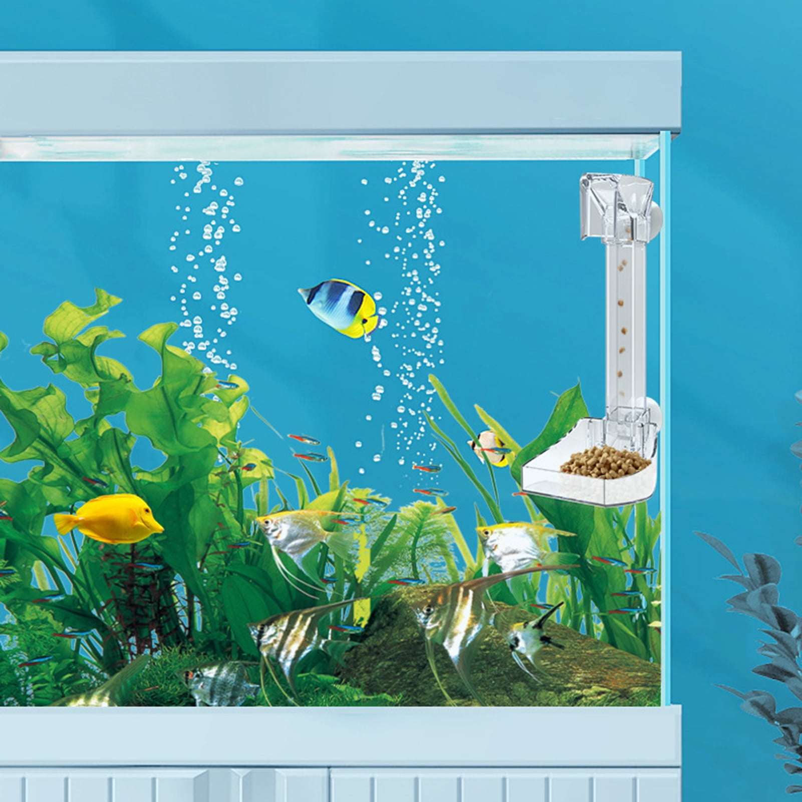 opvise Fish Tank Feeding Tube Transparent Acrylic Hook Suction Cup ...