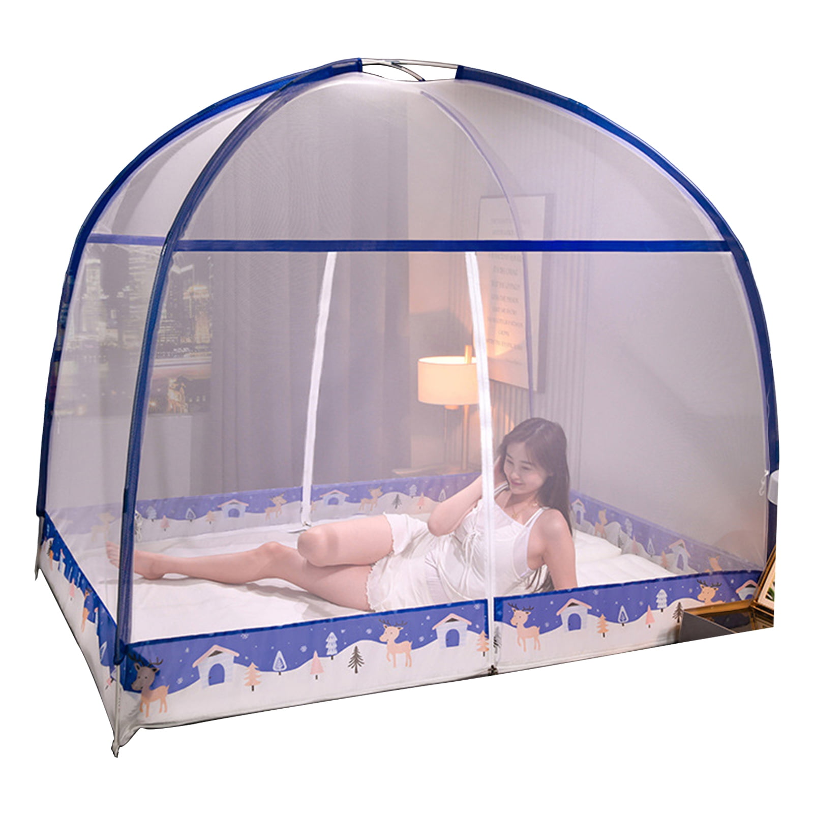 opvise Fully Enclosed Mosquito Net Portable Folding Mosquito Net Tent with Zipper Closure Fully ...