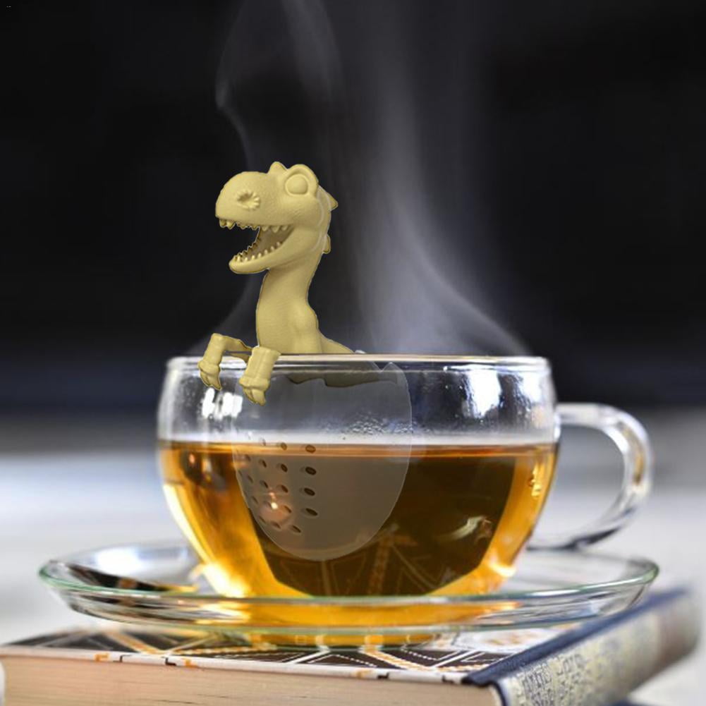 opvise Hatched Dinosaur Silicone Tea Infuser Leaf Strainer Filter ...