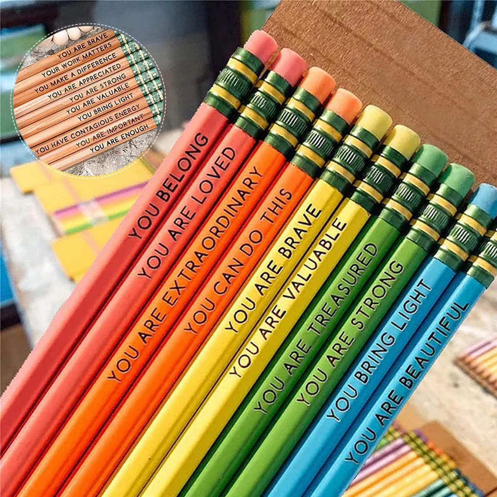opvise Inspirational Pencils Boosting Pencils 20pcs Pencils with ...