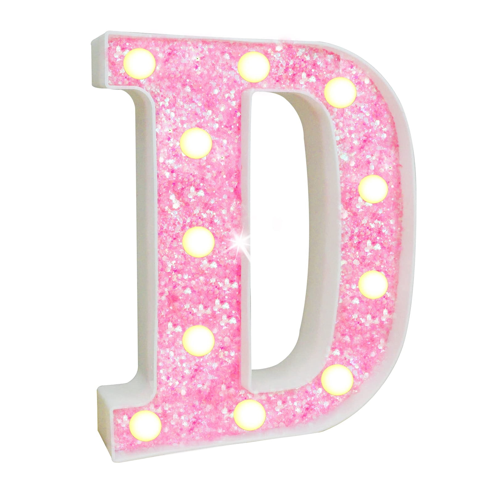 opvise LED Letter Light Glitter Alphabet Sign with Hanging Hole Night ...