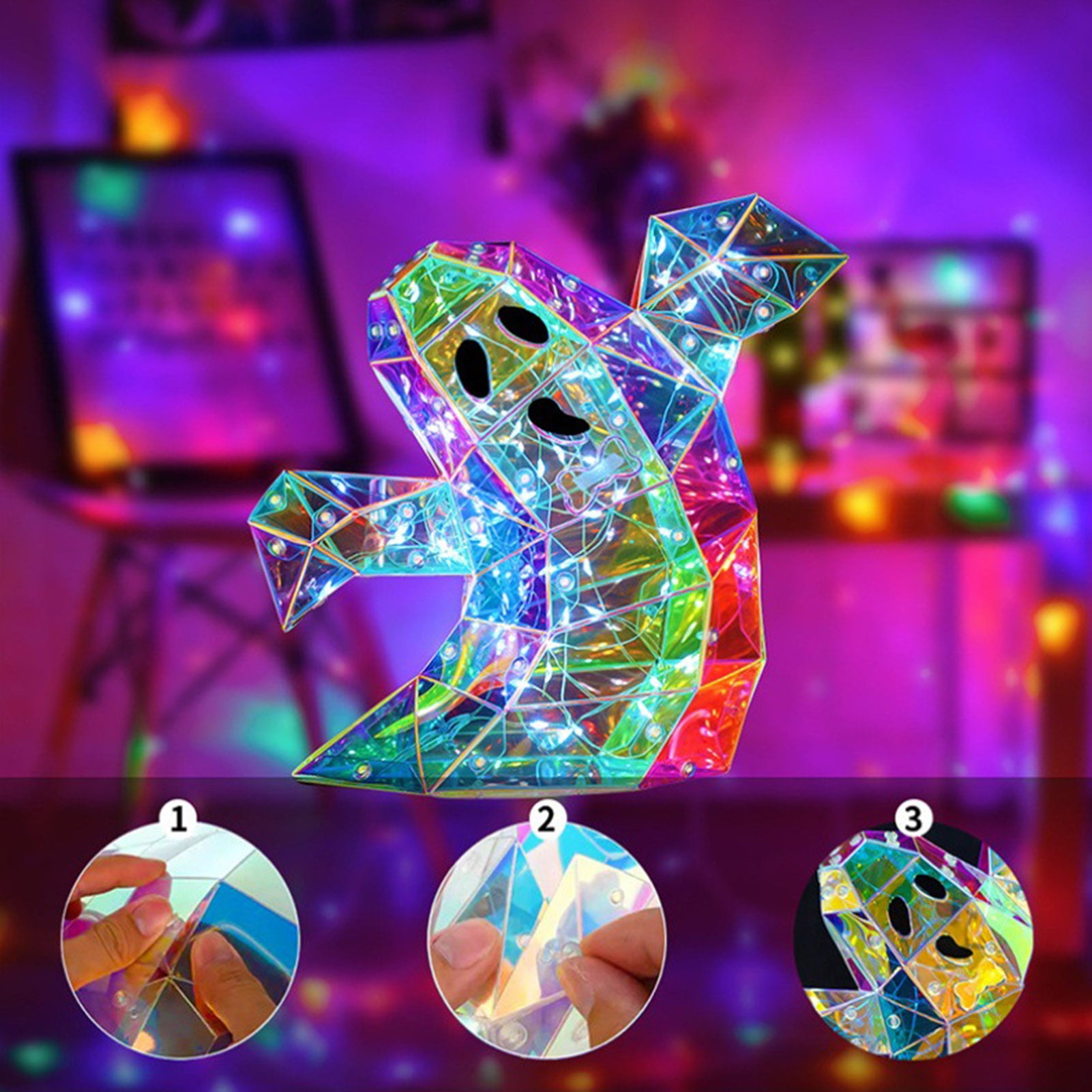 opvise Led Halloween Ghost Lights Cute Halloween Decorations Led ...