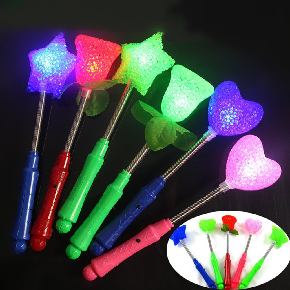 opvise Love Heart Star Light Up Stick LED Concert Party Decorative ...