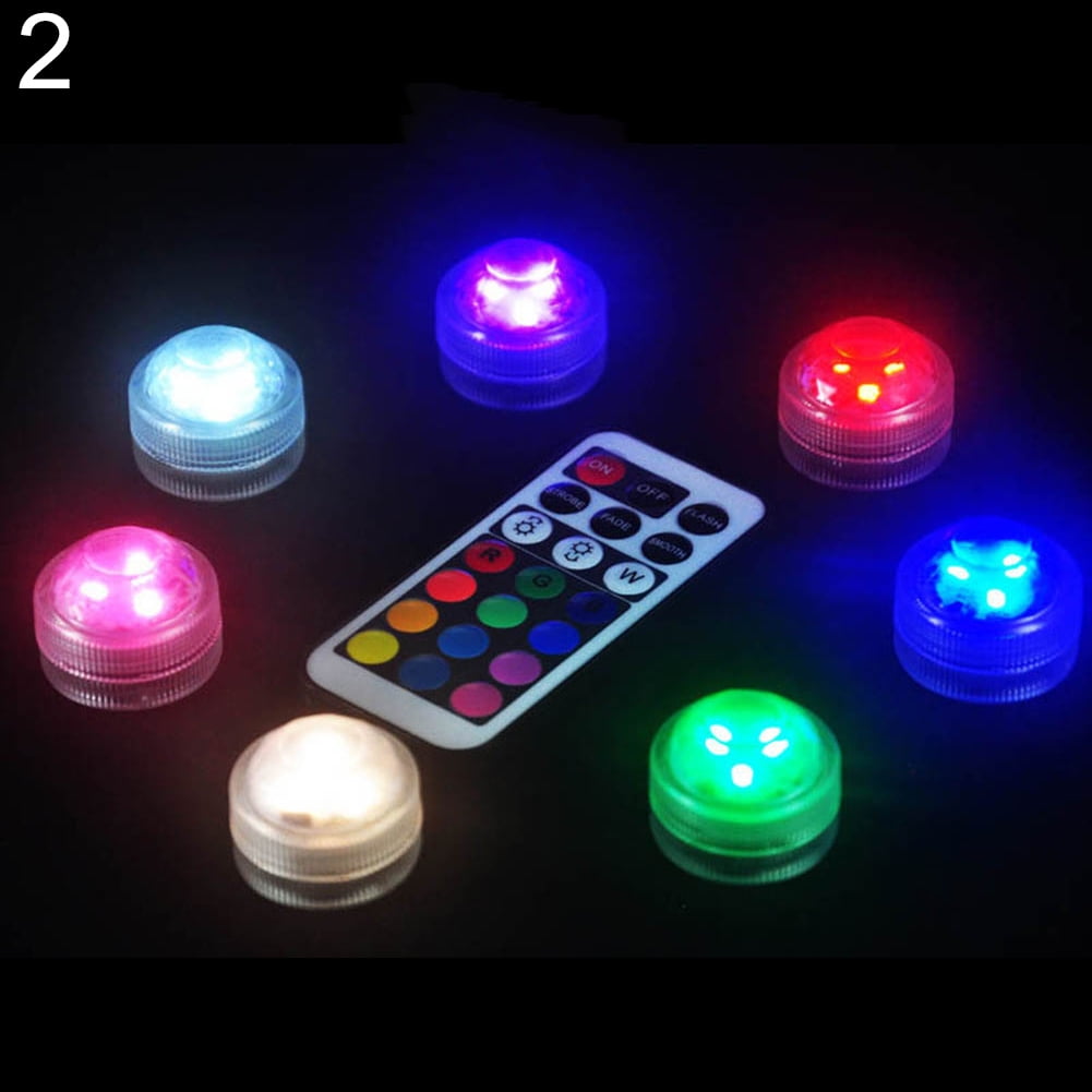 opvise Remote Control Color Change Round Aquarium LED Light Submersible ...