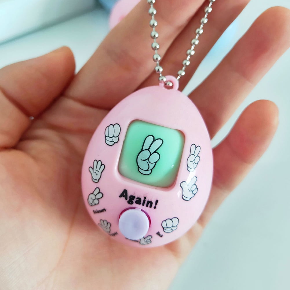 opvise Rock Paper Scissors Funny Toy Keychain Egg Shaped Morra Game ...