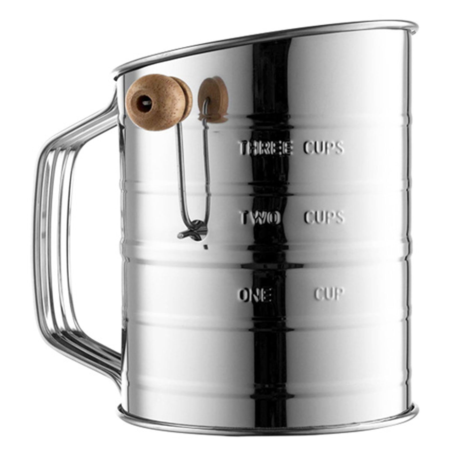 opvise Stainless Steel Graduated Inclined Mouth Flour Sieve Semi ...