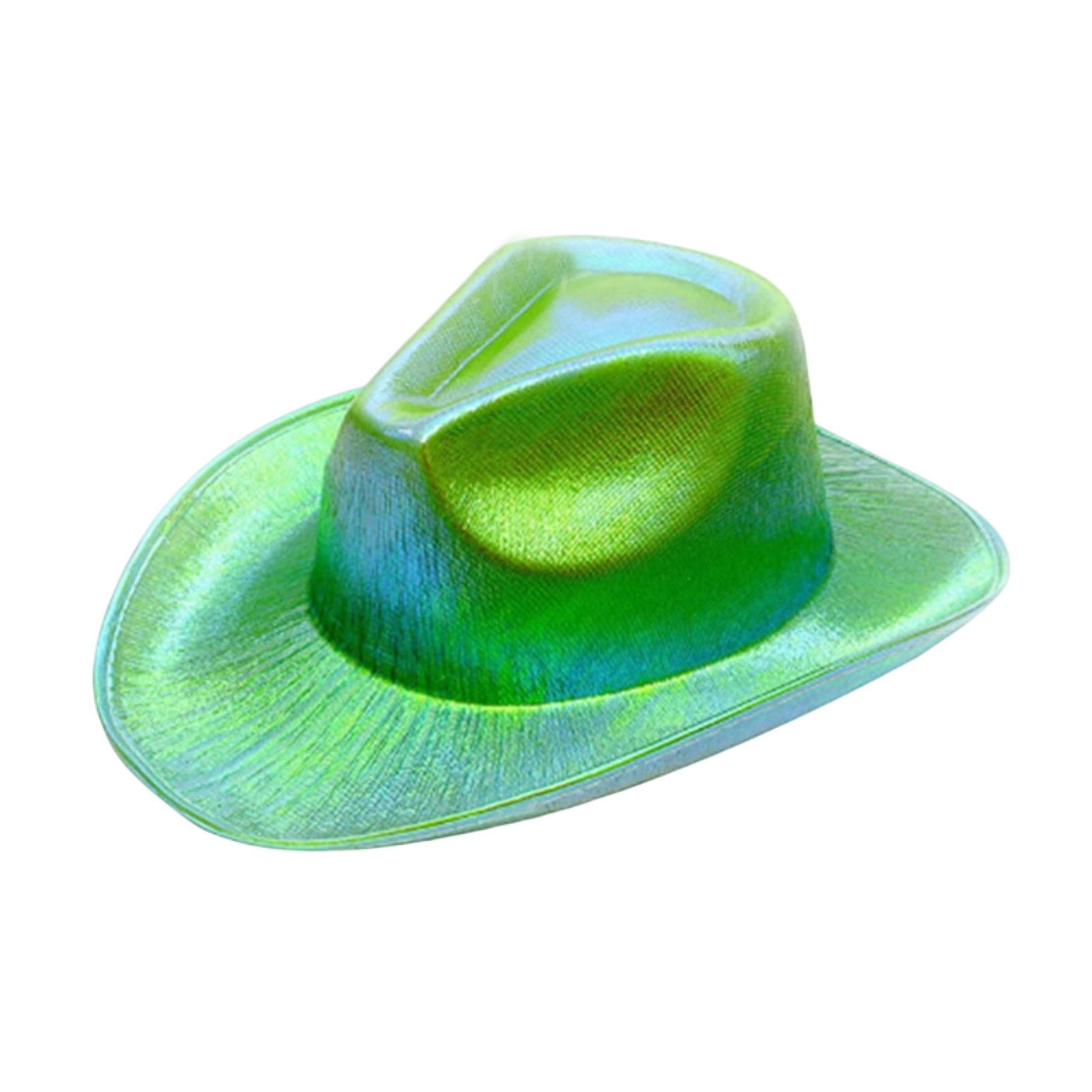 opvise Women Party Hat Bright Color Concave Top Wide Brim Glossy ...