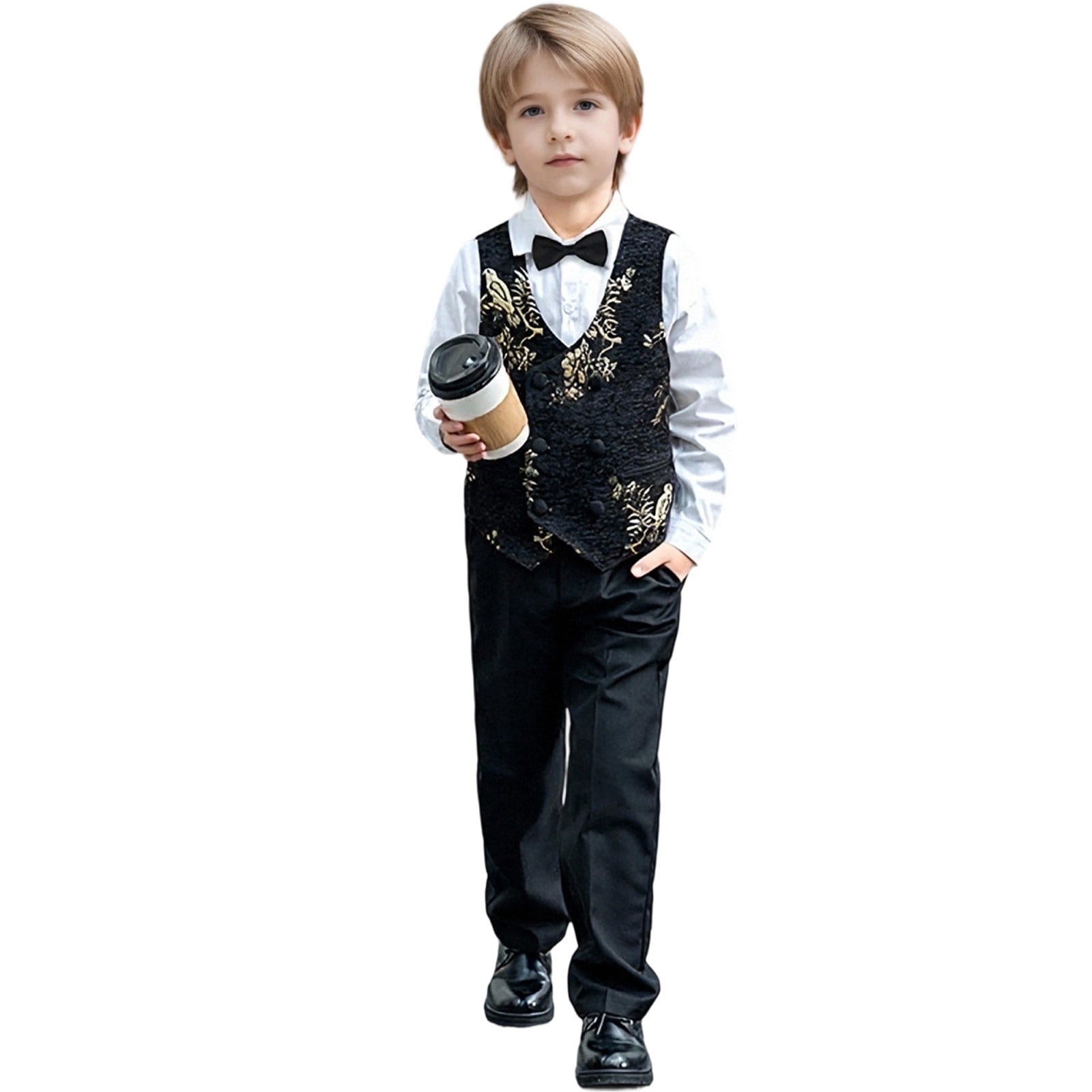 oqasdz Baby Boy Outfits Suit Set formal Vest Outfit Embroidered for ...