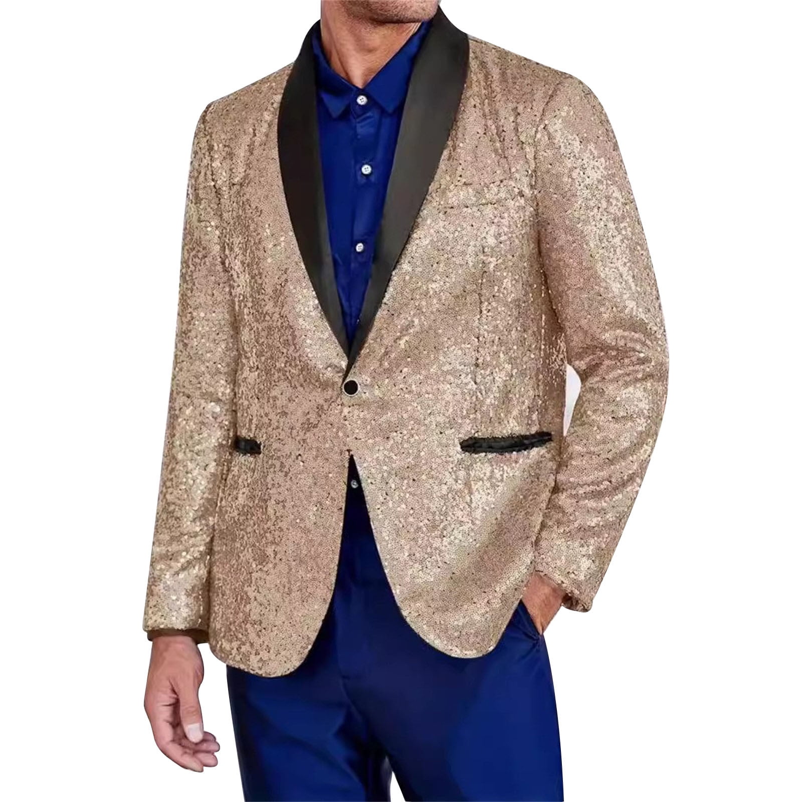 oqasdz Blazer for Men Casual Fashion Suit Sequin Stage Personality ...
