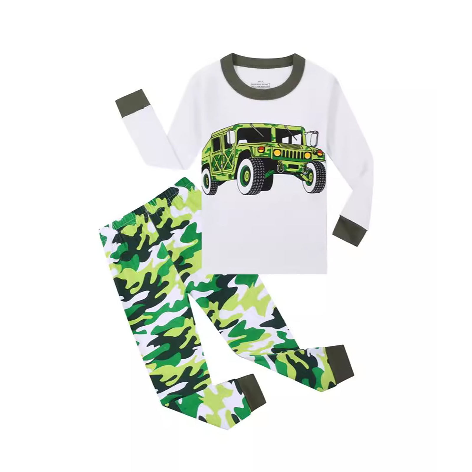 oqasdz Boys Pajamas Child Kids Homewear Cartoon Printed Long Sleeve ...
