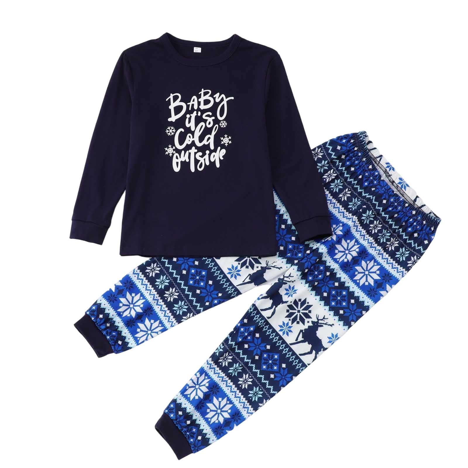 oqasdz Christmas Family Parent Child Outfit Kids Pajama Set Printed ...