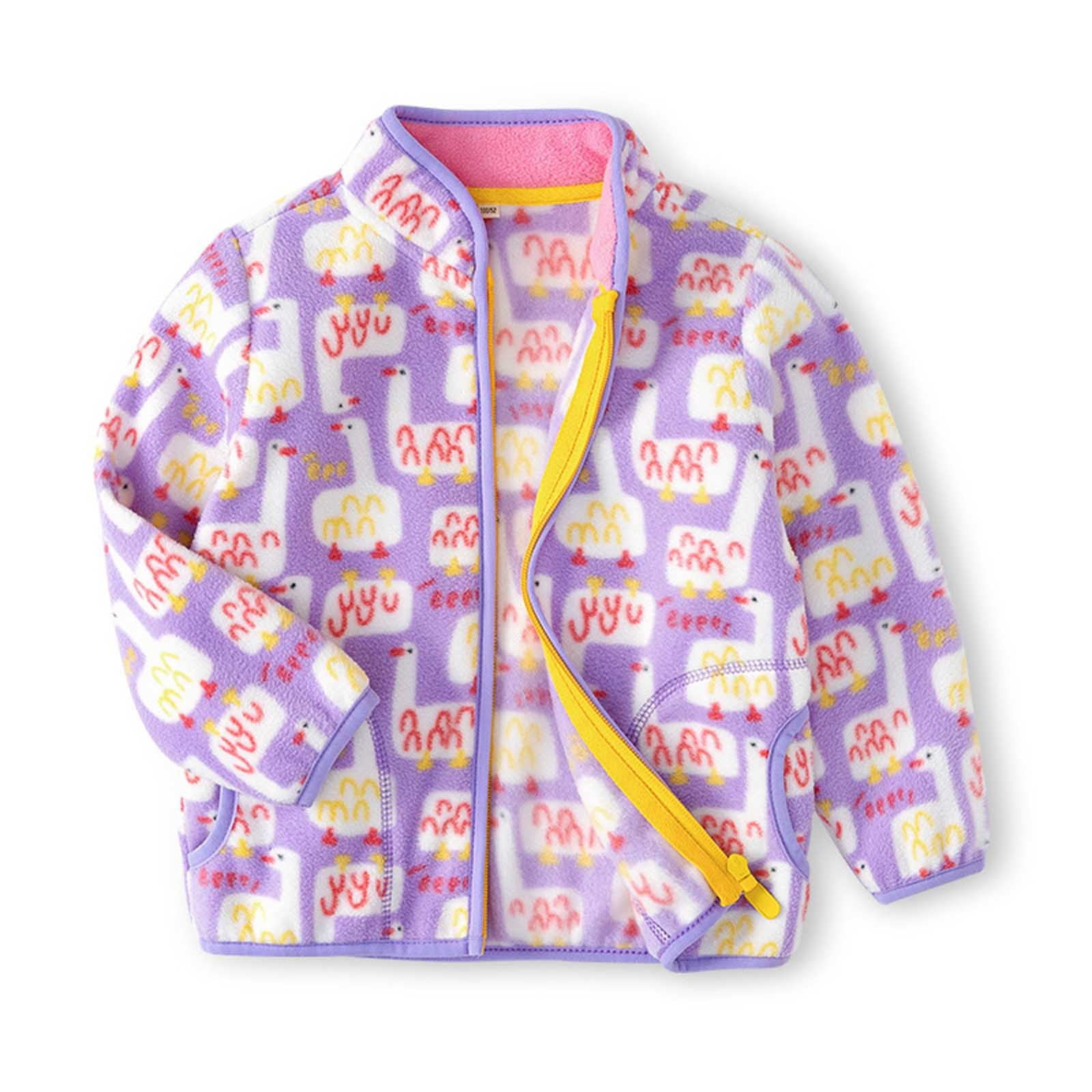 oqasdz Fall and Winter Kids Jackets with Cartoon Check Prints Lapel ...