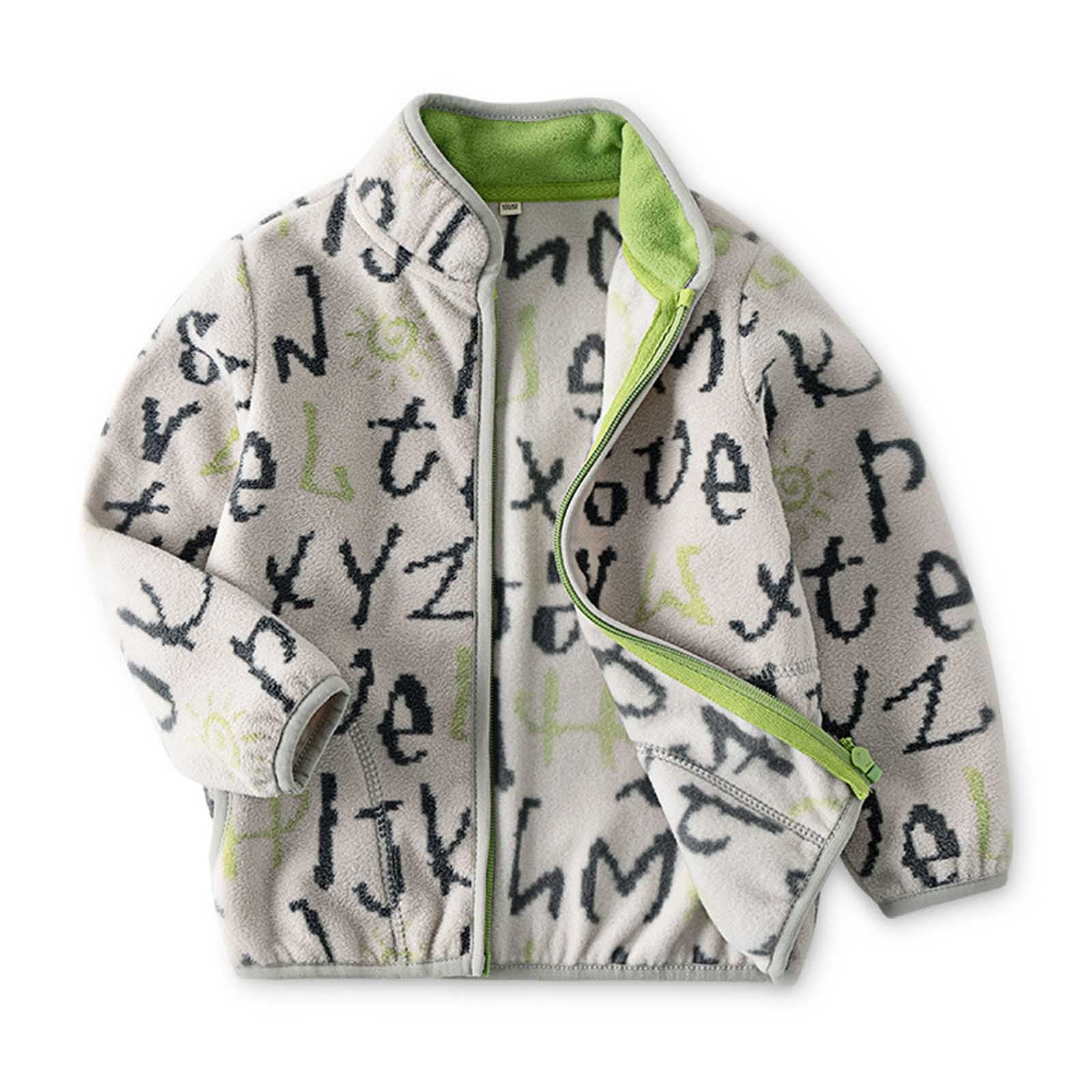 oqasdz Fall and Winter Kids Jackets with Cartoon Check Prints Lapel ...