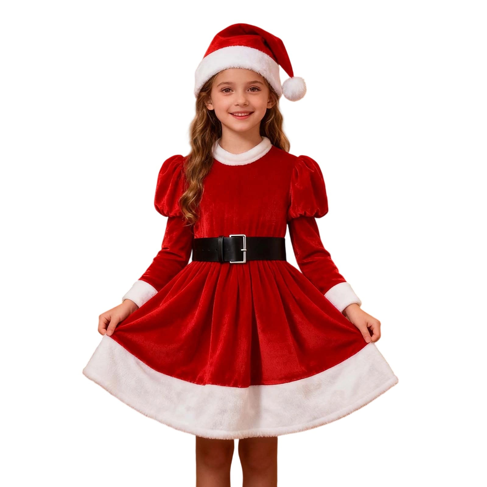 oqasdz Girls Christmas Dress Elegant Red Gown Dress for Girls Party ...