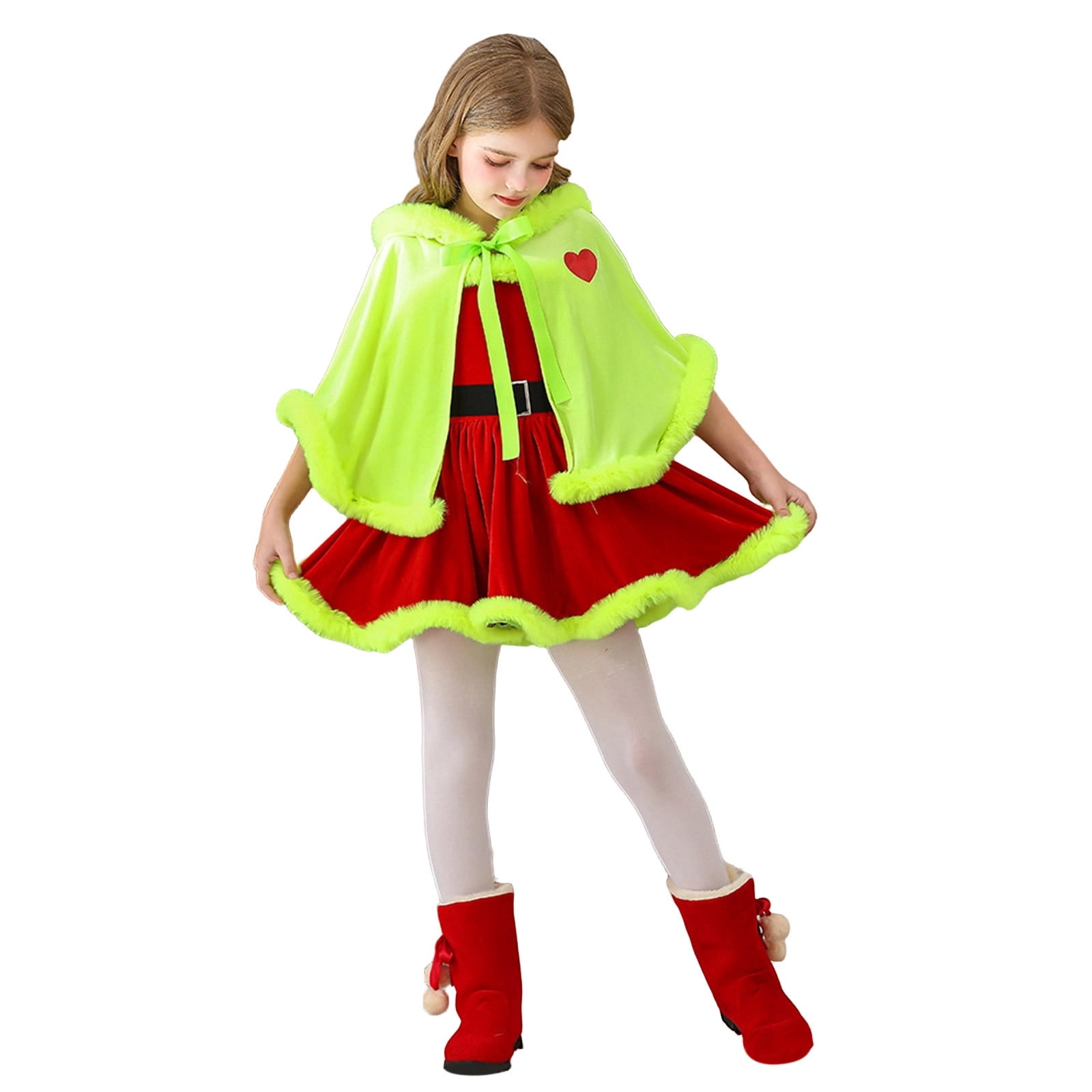 oqasdz Girls Christmas Dress for Kids Festive Cape Dress and Themed ...
