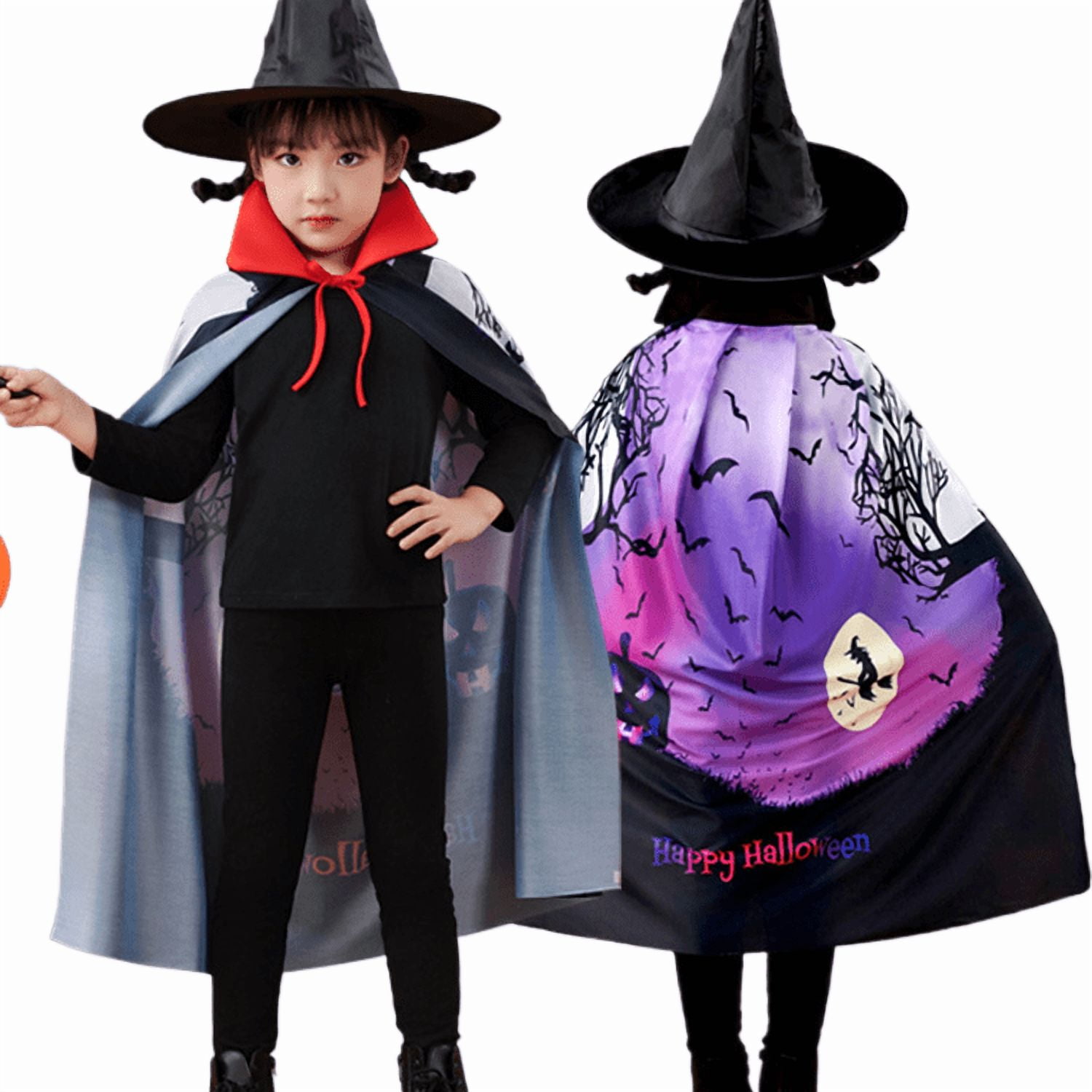 oqasdz Girls Coats Halloween Children Cape Party Performance Wizard ...