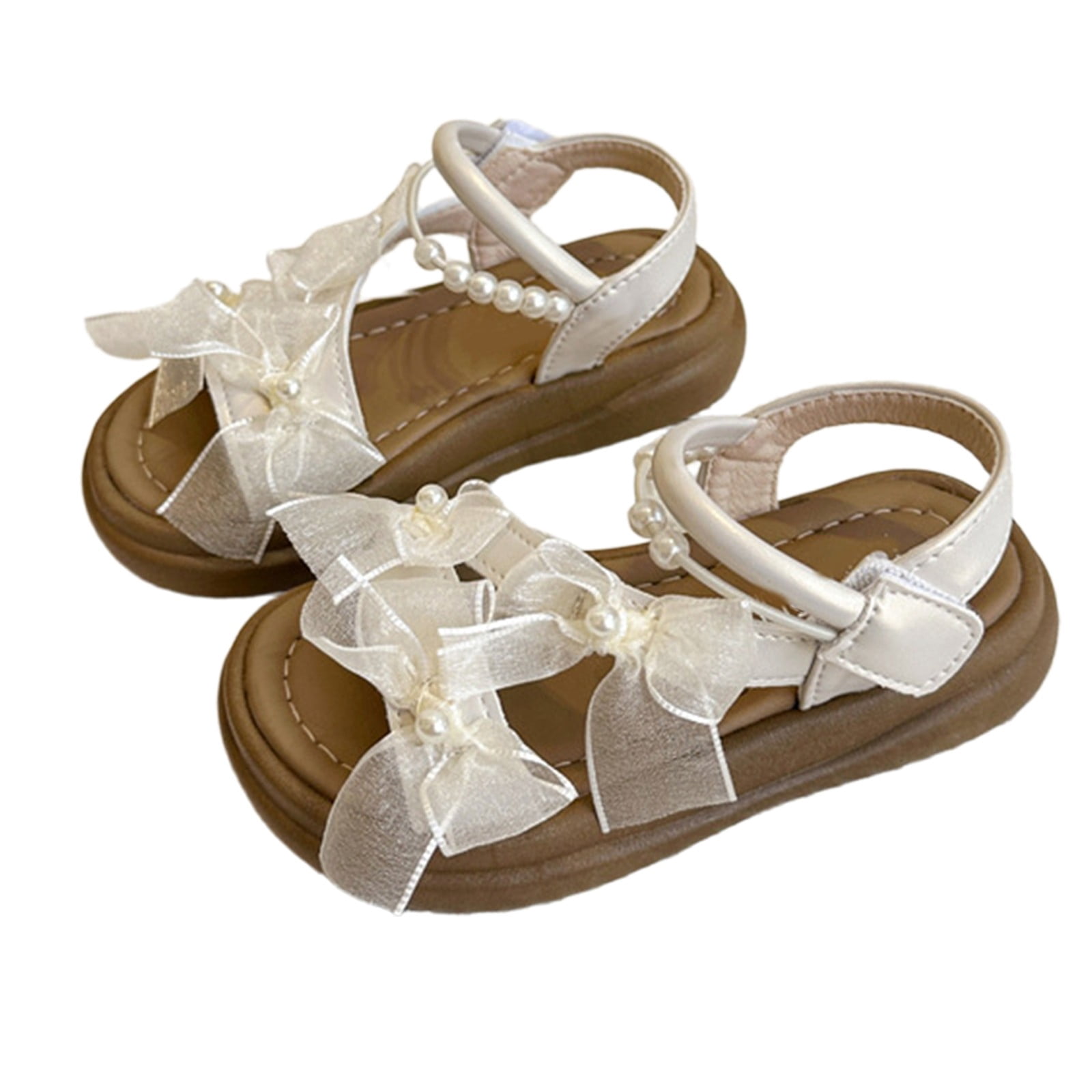 oqasdz Girls Sandals Soft Sole Bow Design Breathable Beach Shoes for ...