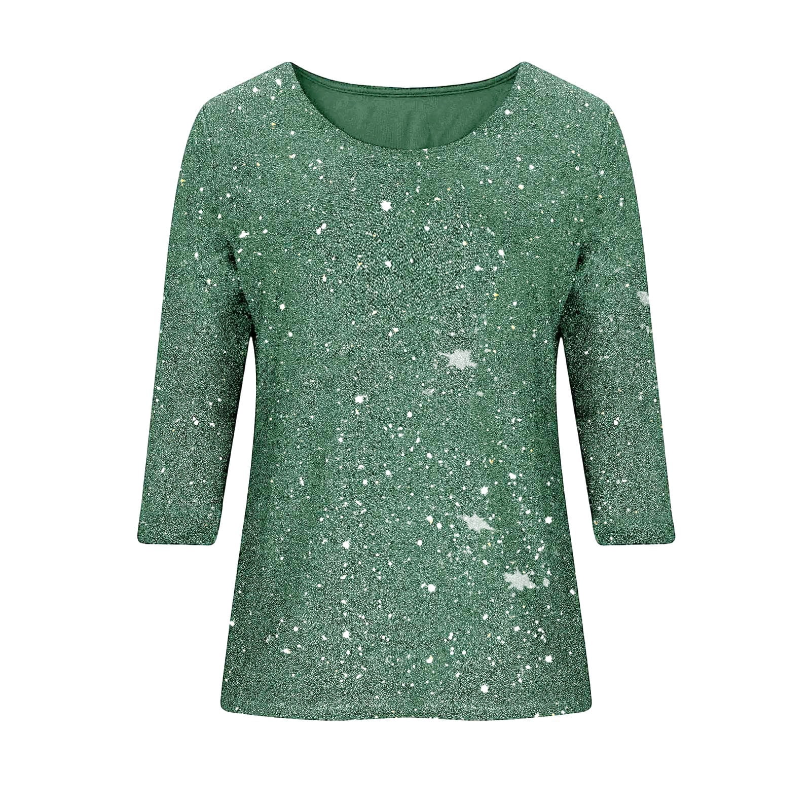 oqasdz Girls Short Sleeve Solid Color Long Sleeve Blouse Round Neck Top ...