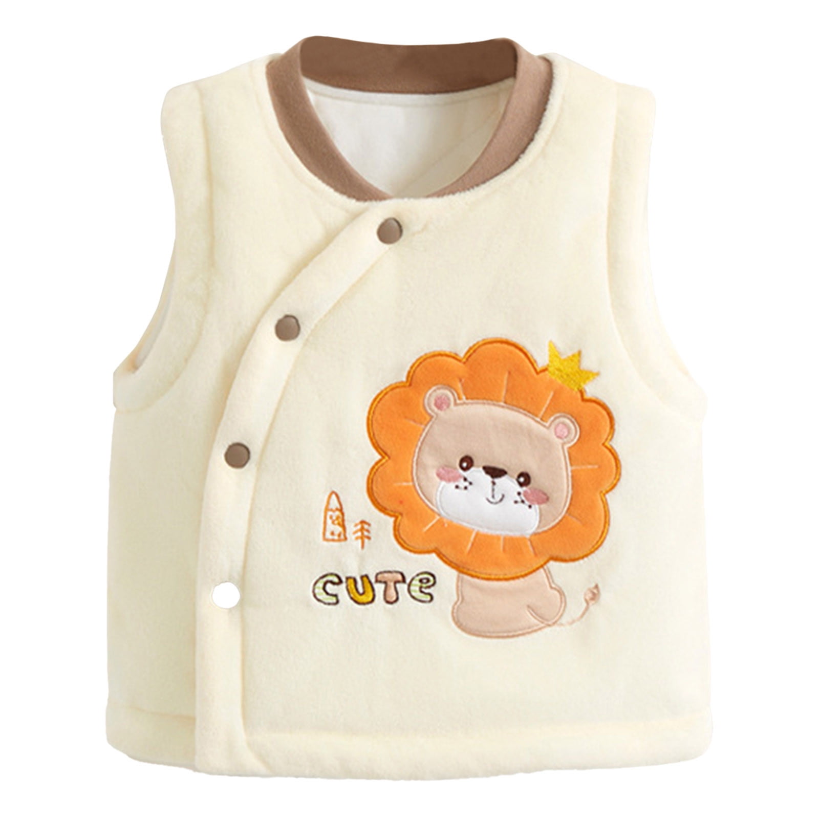 oqasdz Girls Vests Baby Fall Winter Cartoon Emborider Quilted Thicken ...