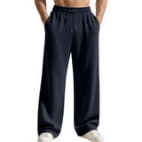 oqasdz Mens Pants Elastic Waist Lightweight Tapered Solid Color ...