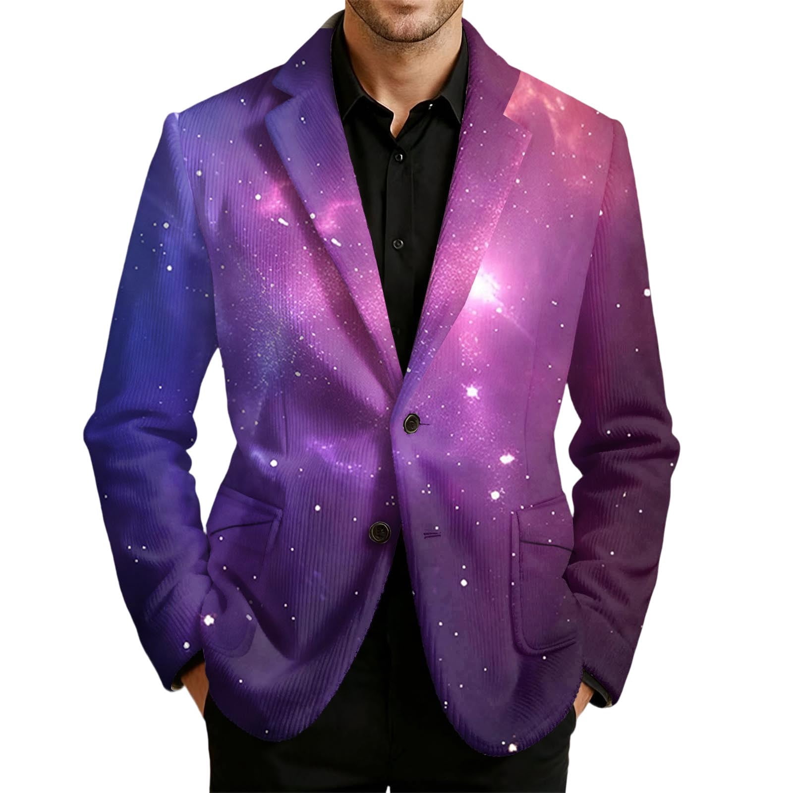 oqasdz Mens Suit Jacket Corduroy Jacket Unique Starry Sky Print Fashion ...