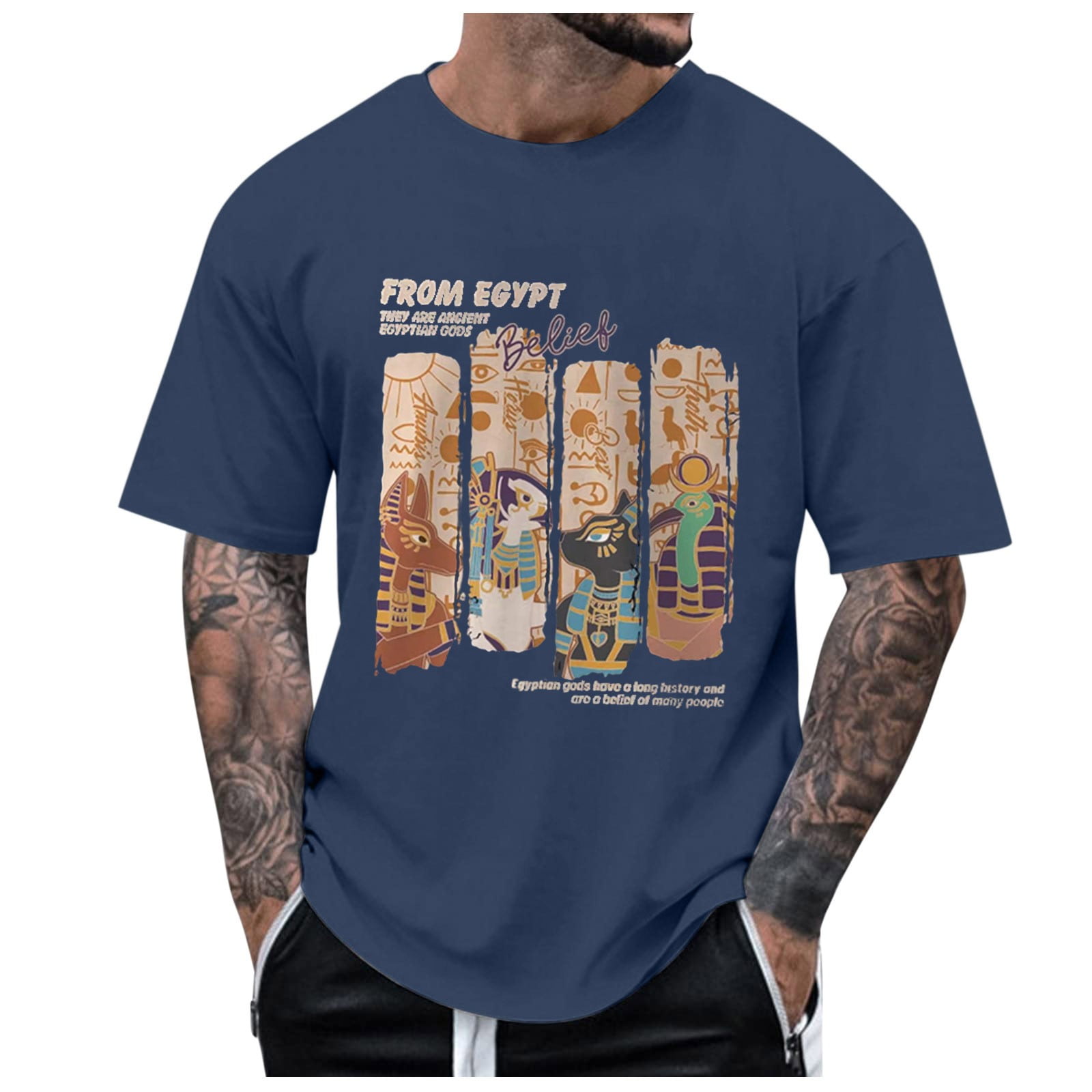 oqasdz Mens T Shirts Casual with Unique Instrument Print for Everyday ...