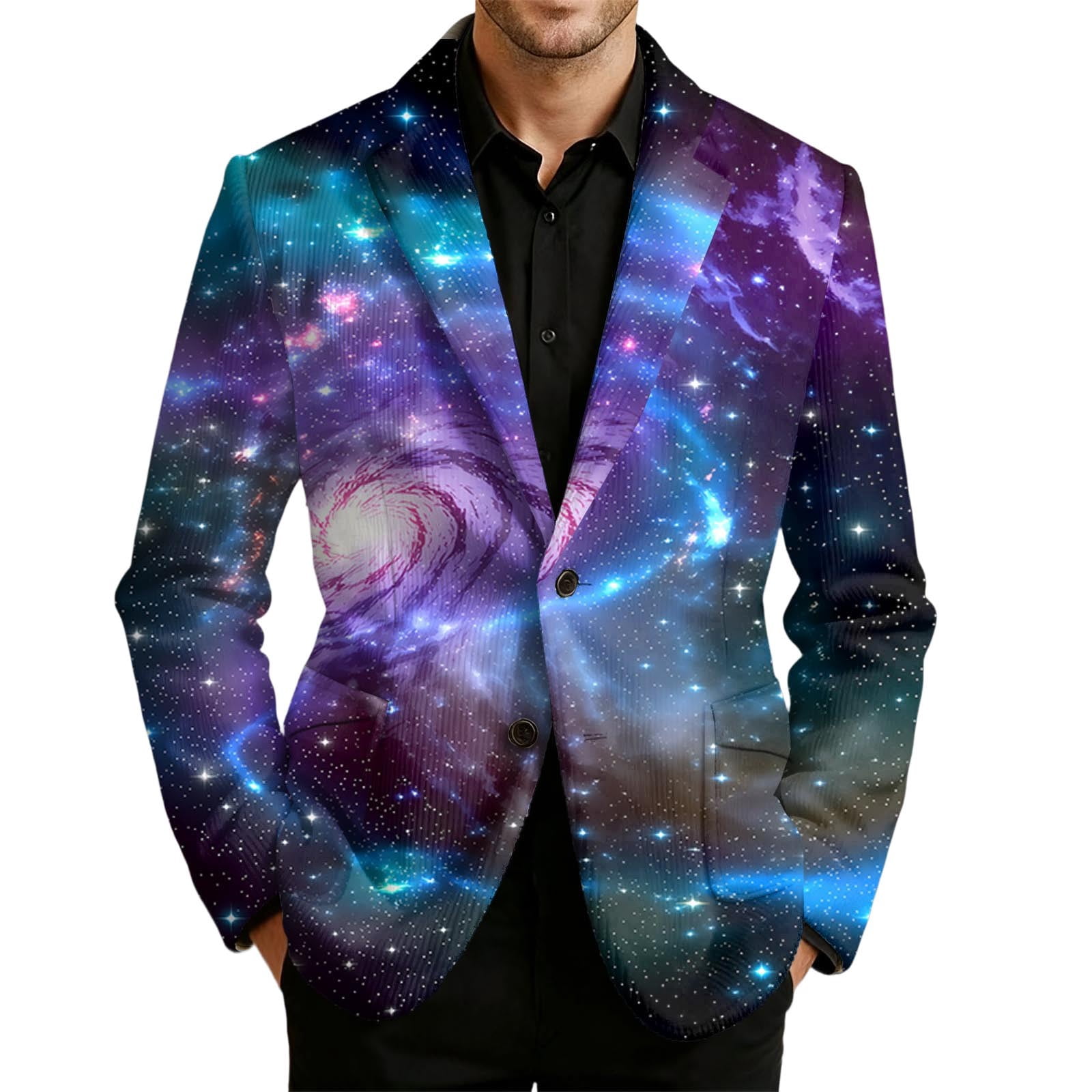 oqasdz Suit Jacket for Men Corduroy Jacket Unique Starry Sky Print ...