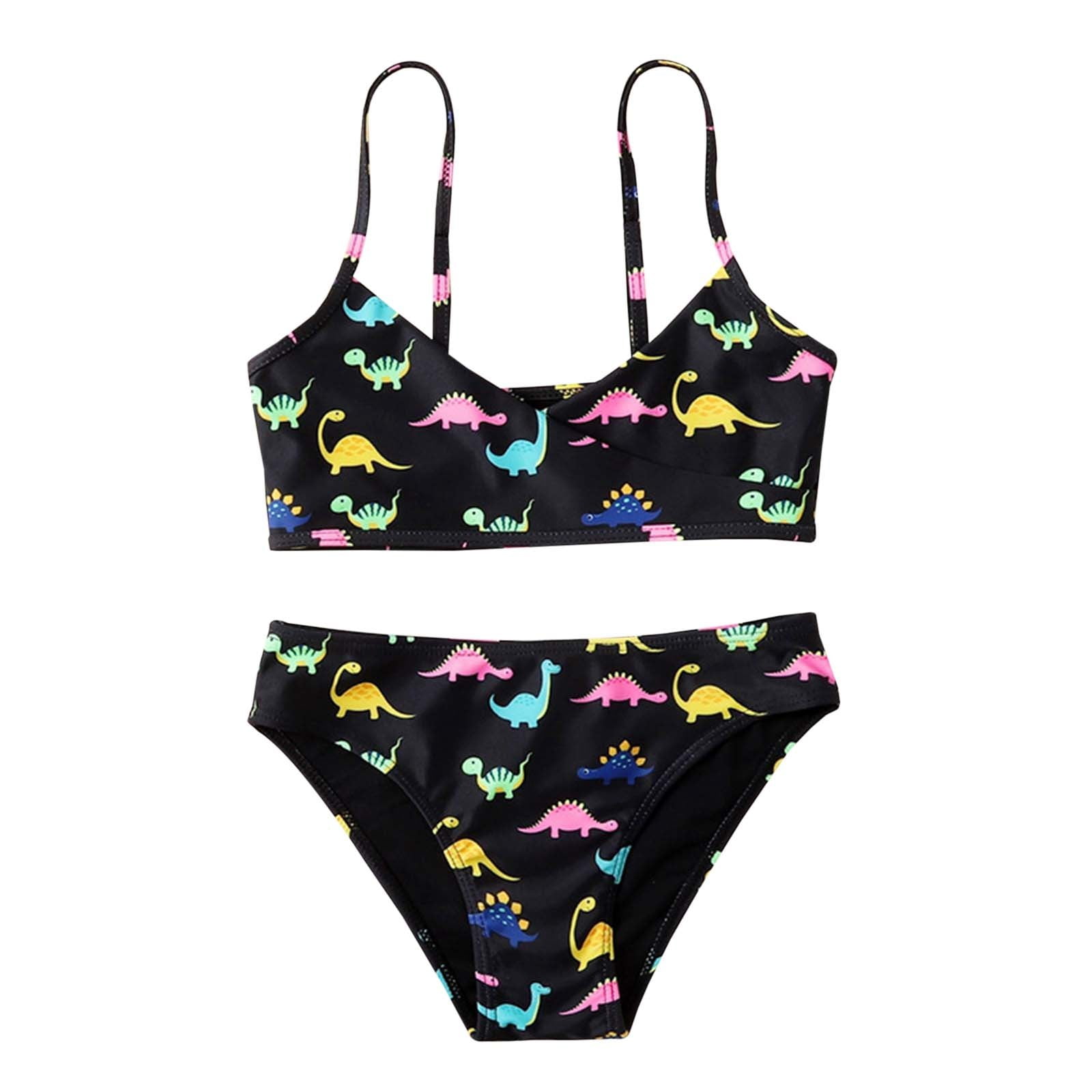 oqasdz Toddler Girl Swimsuit Cartoon Dinosaur Kids Split Swimsuits ...