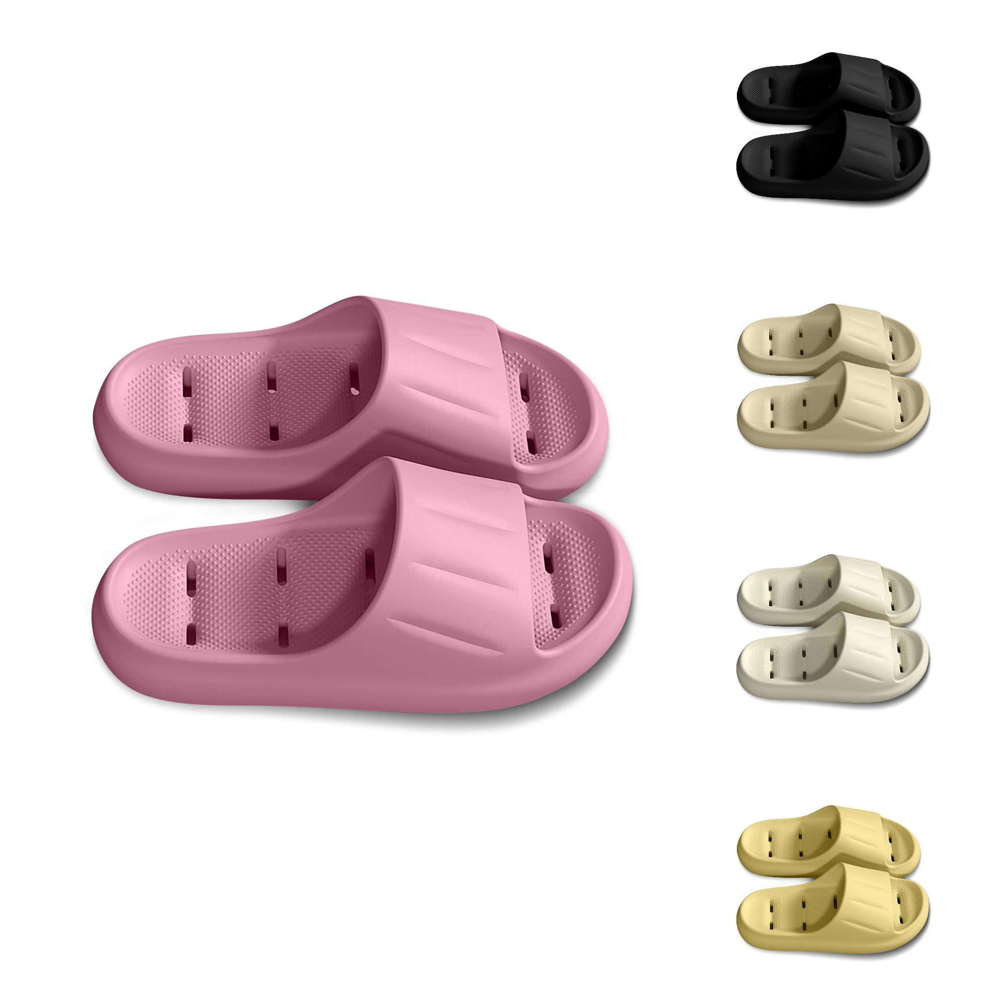 oqasdz Women Slippers Slip On House Shoes Solid Color Hollow Soft Sole ...