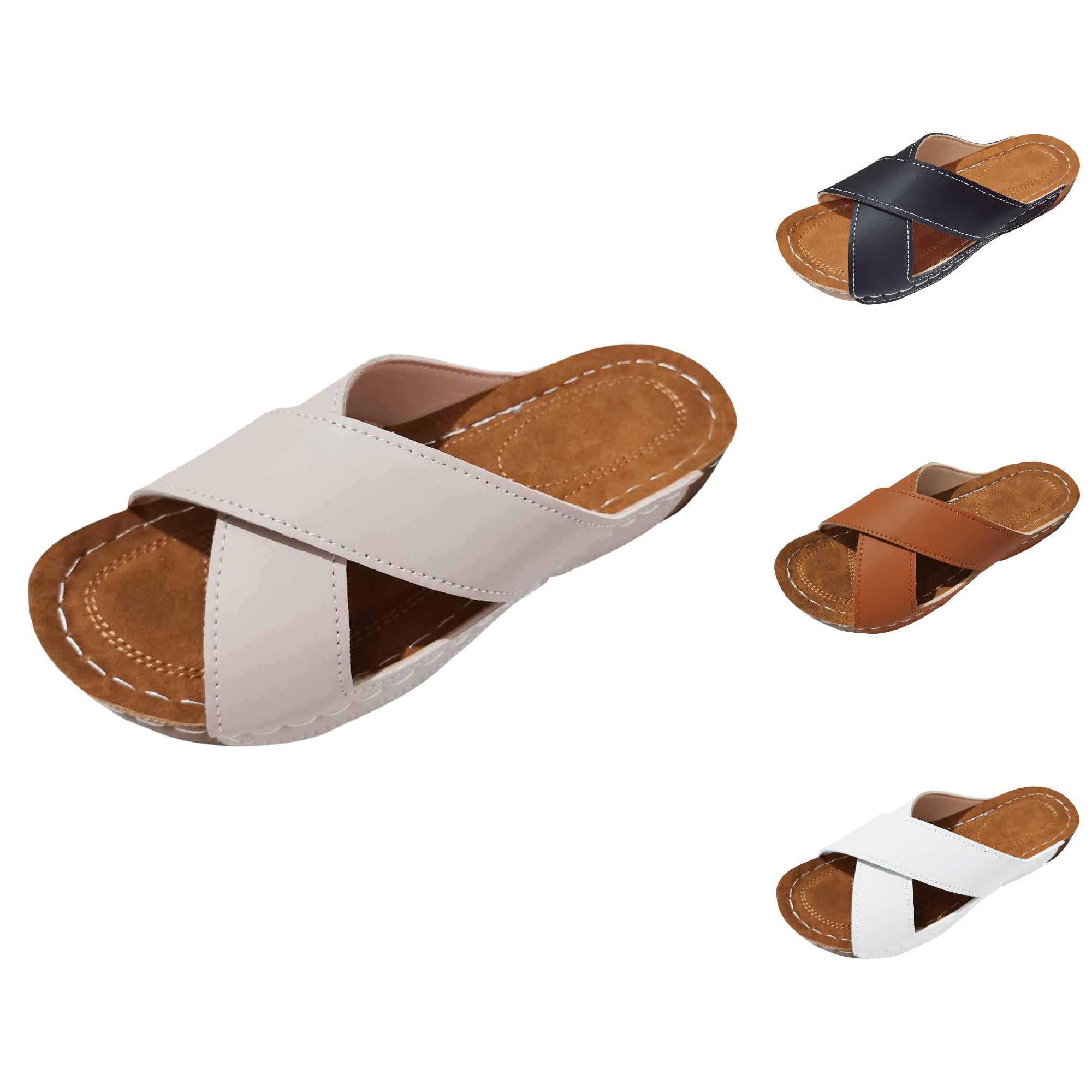 oqasdz Women Slippers Strap Thick Soled Soft On Patchwork Color Sandals ...