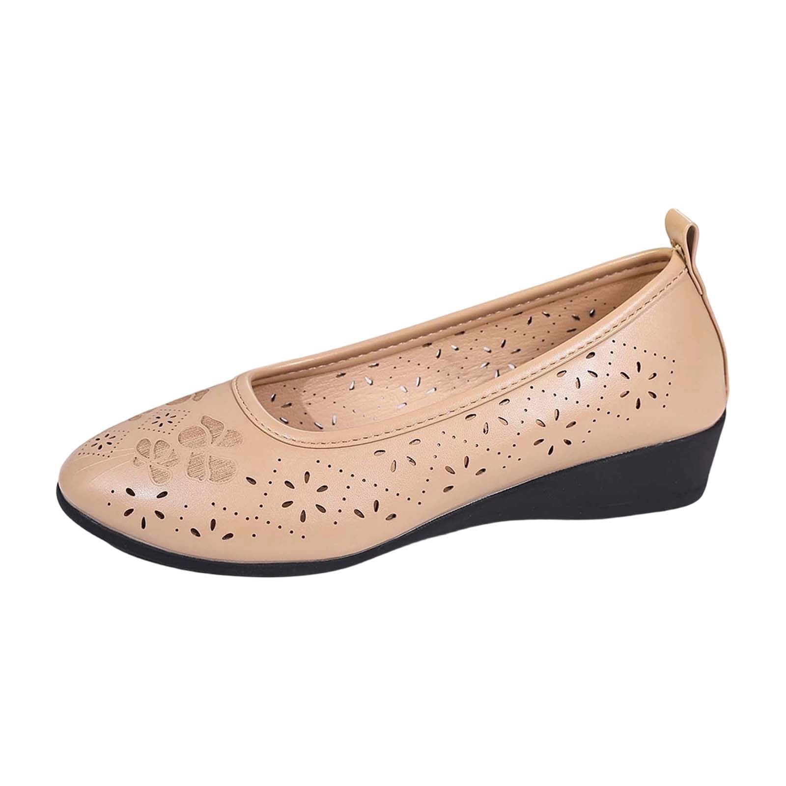 oqasdz Women's Casual Shoes Round Toe Platform Comfortable Slip On ...