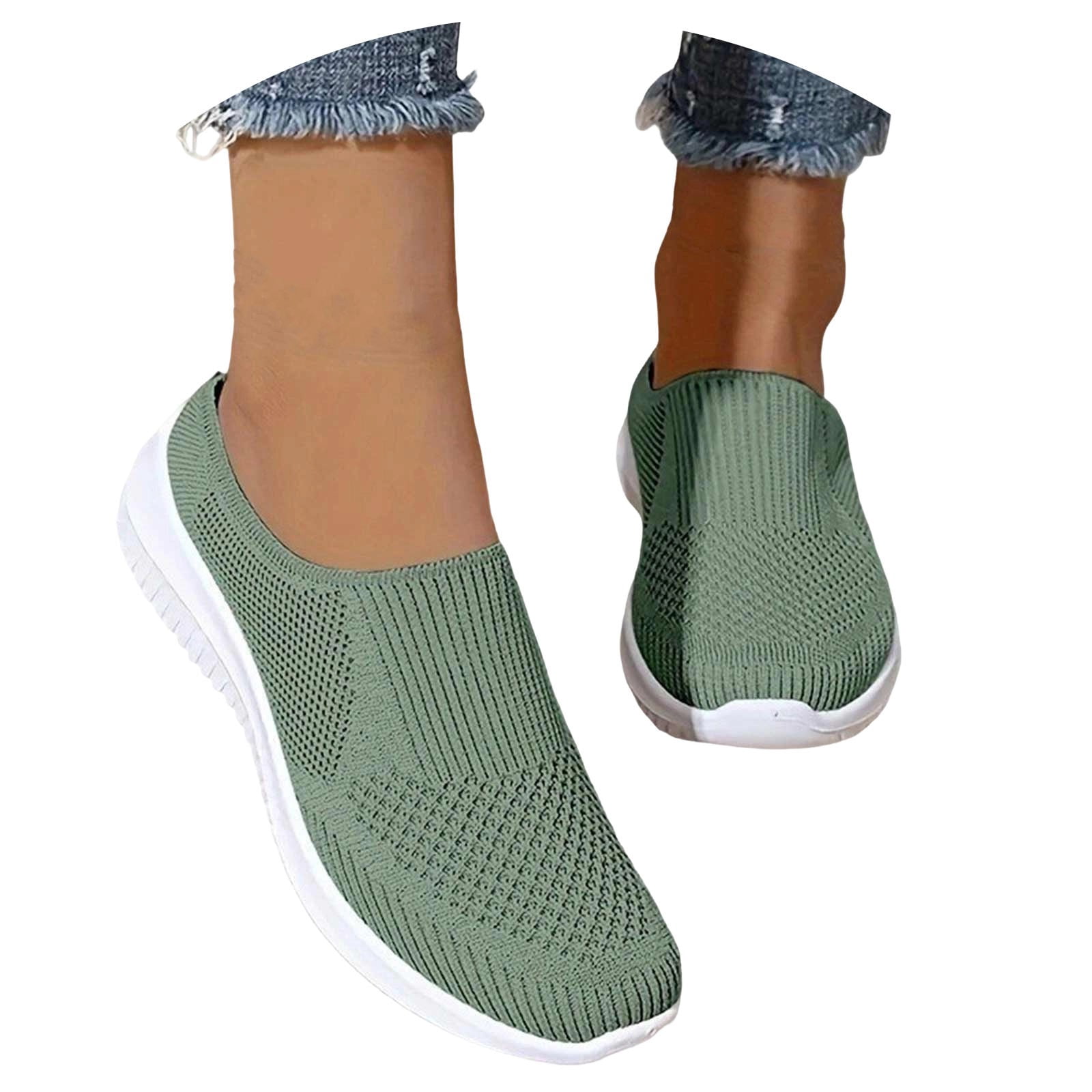 oqasdz Womens Casual Shoes Slip On Shoes Breathable Lightweight ...