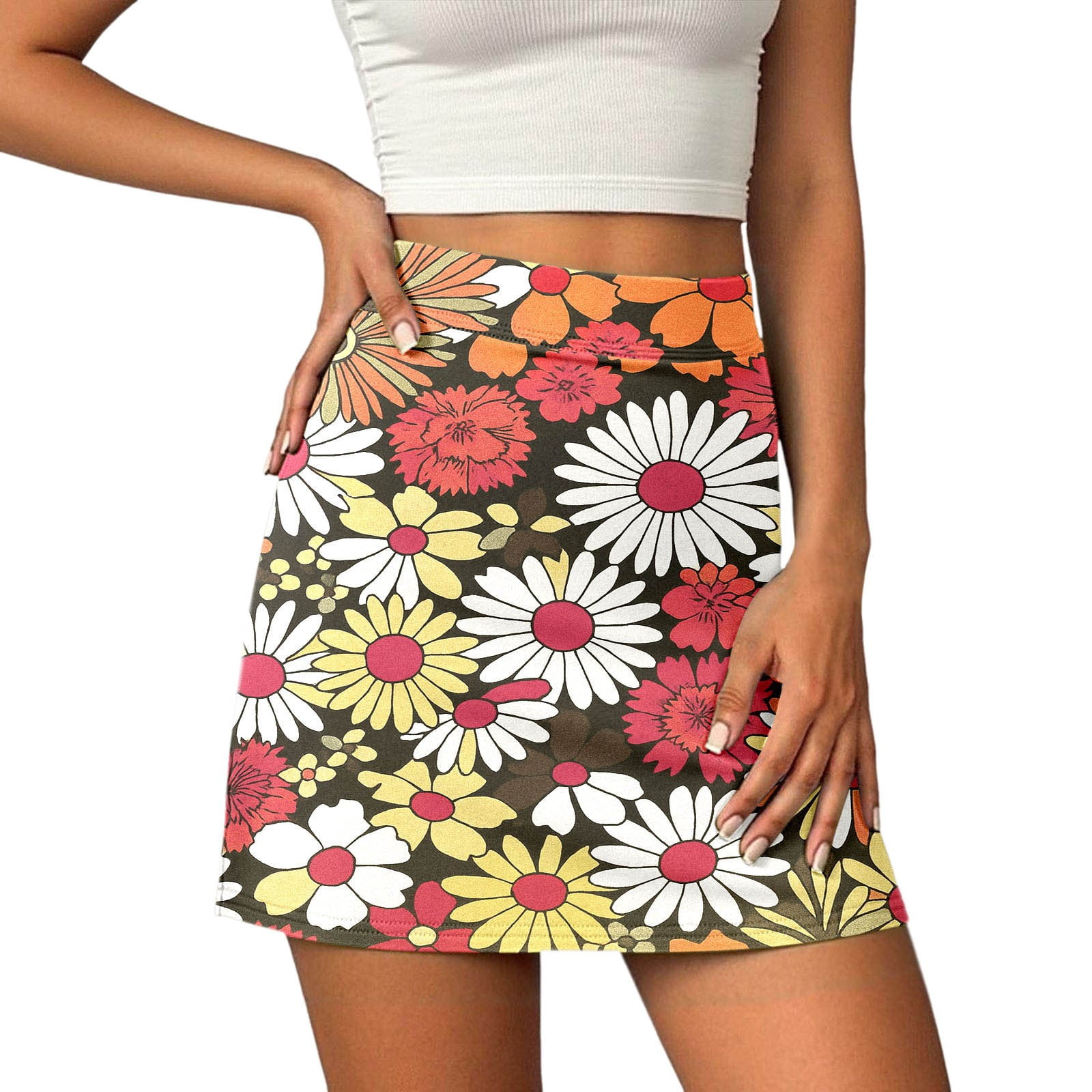 oqasdz Womens Floral Prints Athletic Skirt with Built In Shorts for ...