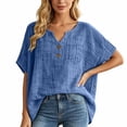 oqasdz Womens T Shirts Split V Neck Short Sleeve Plus Size Soft Blend ...