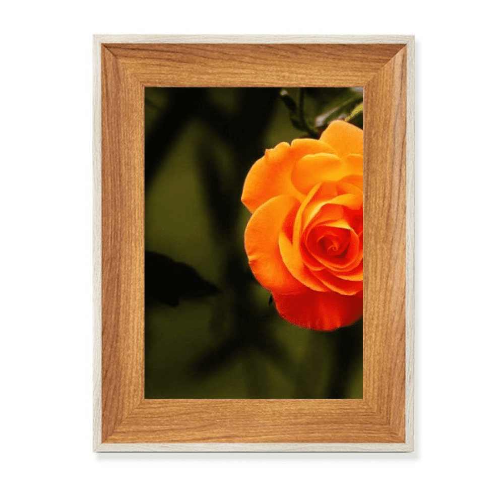 orange dark green flower desktop wooden photo frame display picture art ...