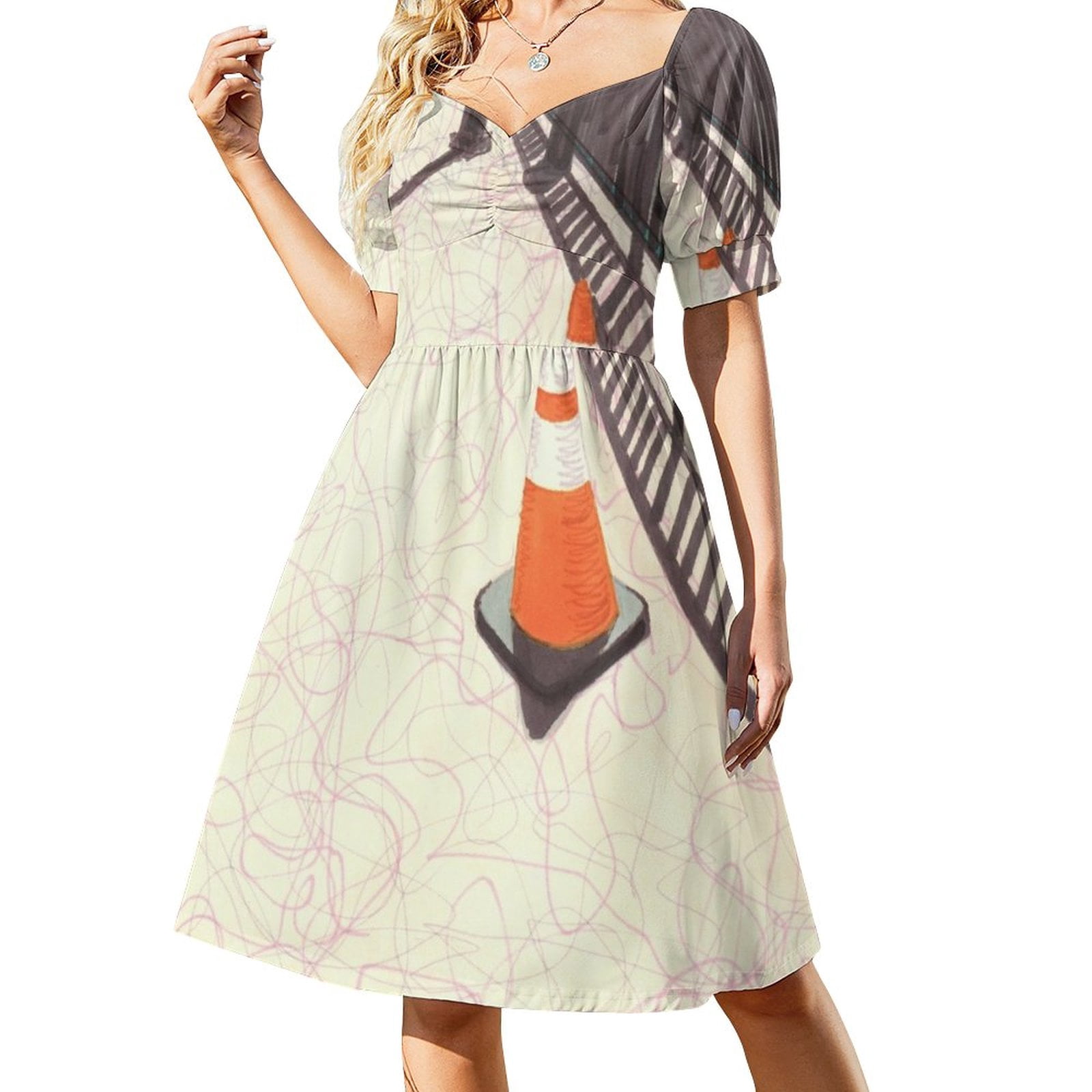 orange traffic cone Sleeveless Dress prom dresses 2024 beach outfits ...