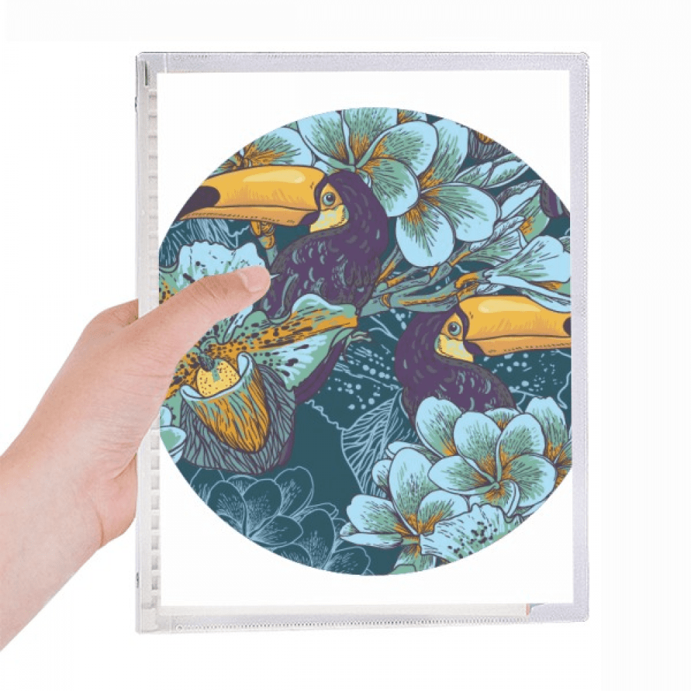 orchid bird square continuous pattern animal notebook loose diary ...