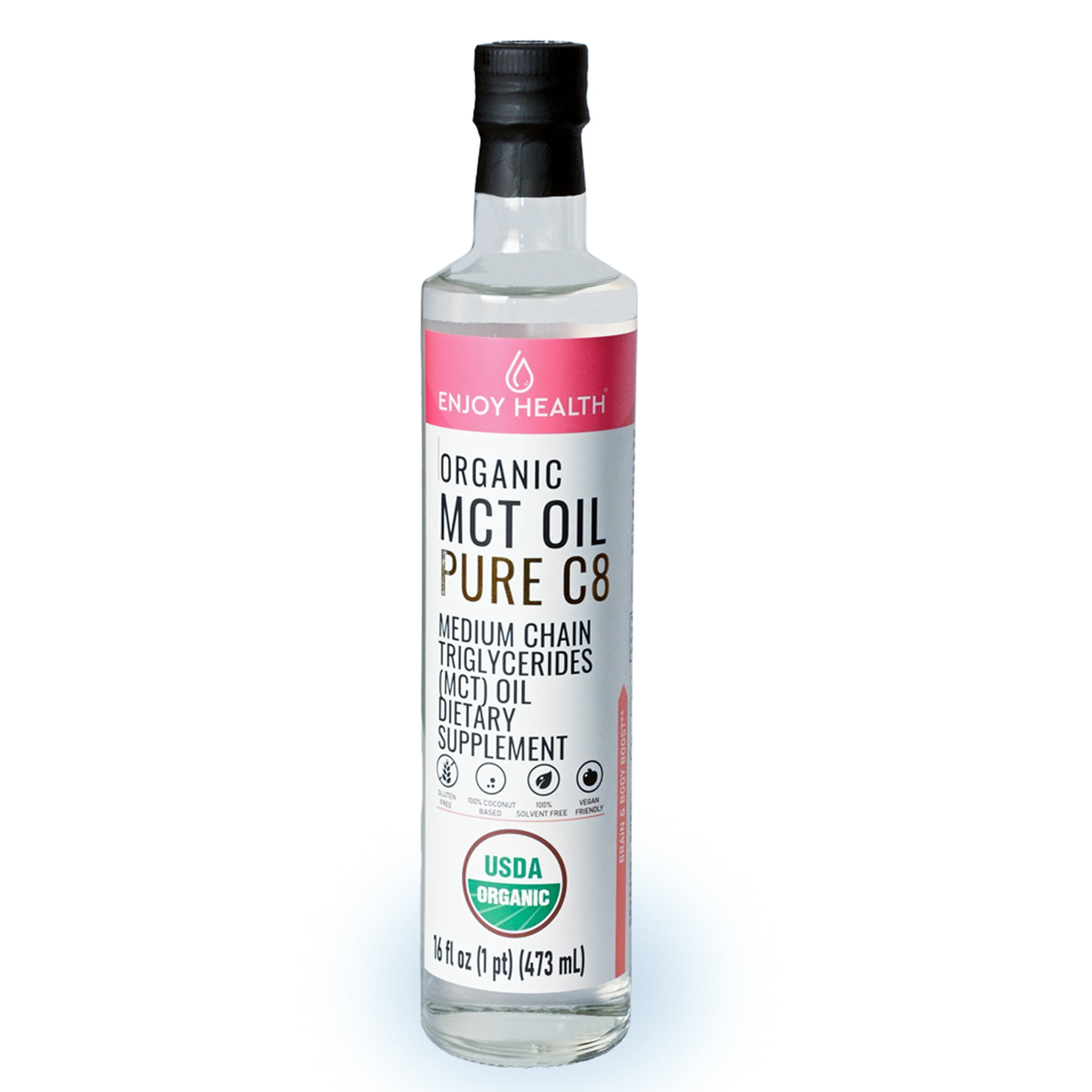 Organic MCT Oil Pure C8-16fl oz, 100% Organic - Health Benefits, Food Liquid - Walmart.com