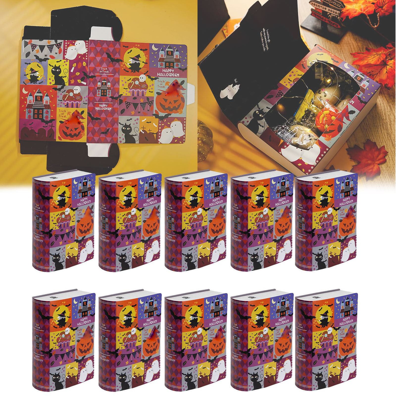 organization and storage,10pcs Halloween Faux Book Packaging Box Book ...