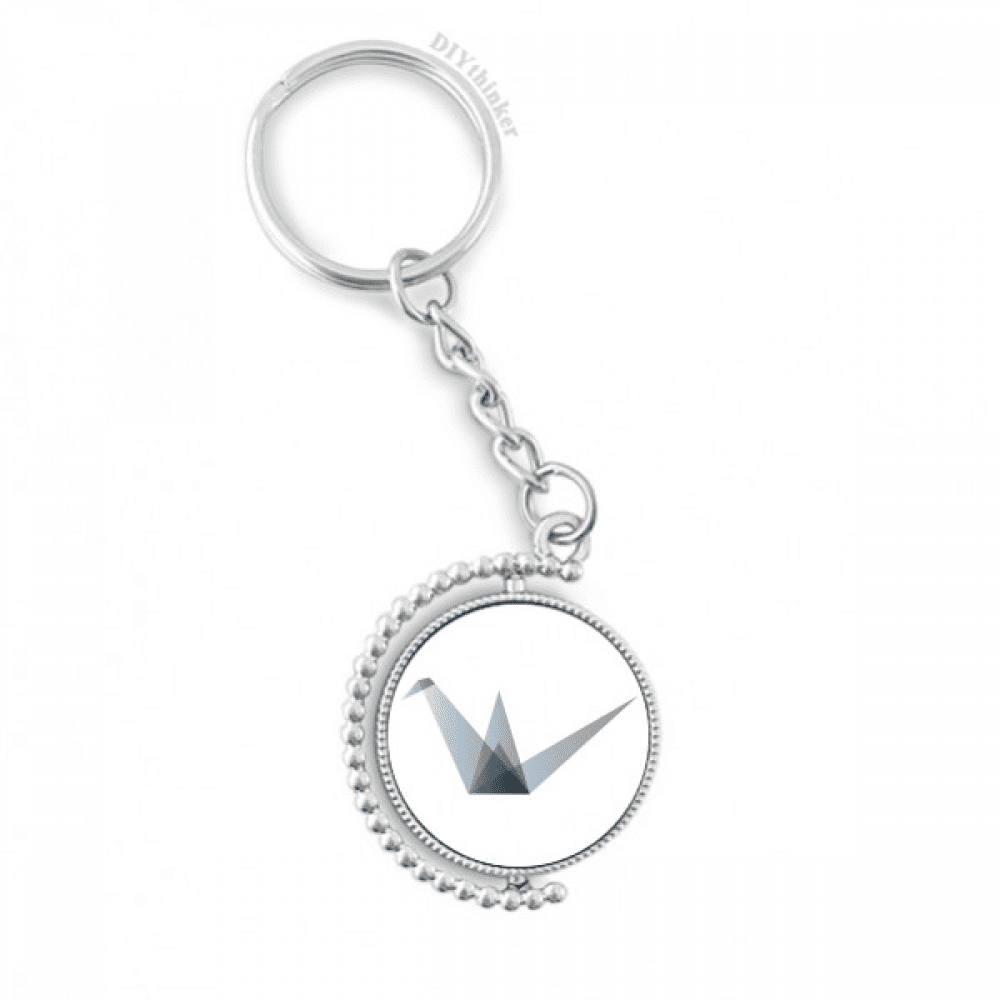 origa crane geometric shape rotatable keyholder disc accessories chain ...