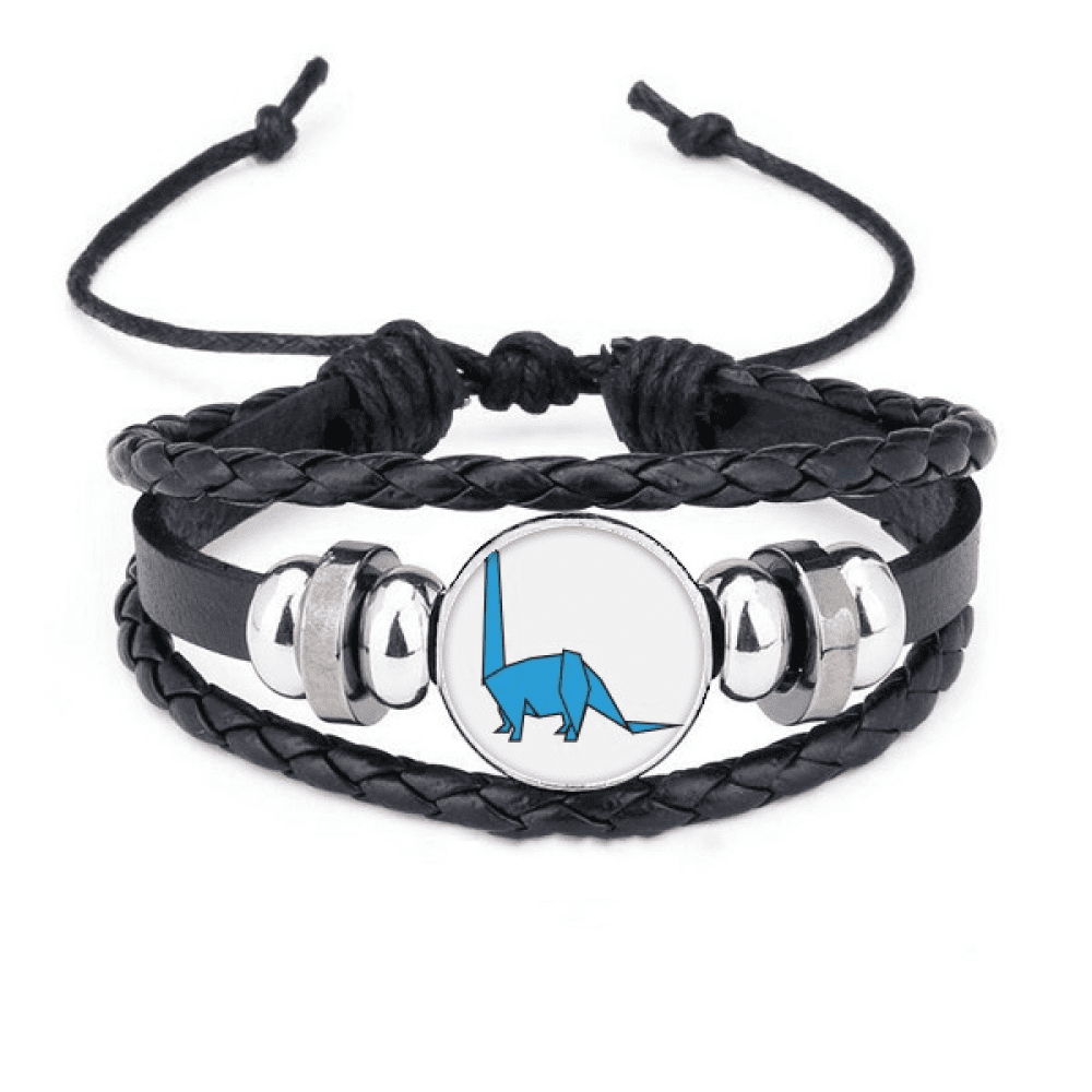 origa dinosaur bracelet braided leather woven wristband - Walmart.com
