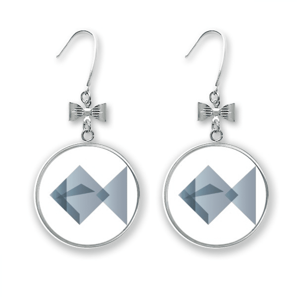 origa fish geometric shape bow earrings drop stud pierced hook ...