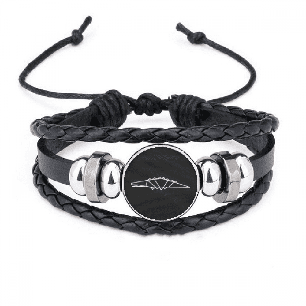 origa geometric shape bracelet braided leather woven wristband ...