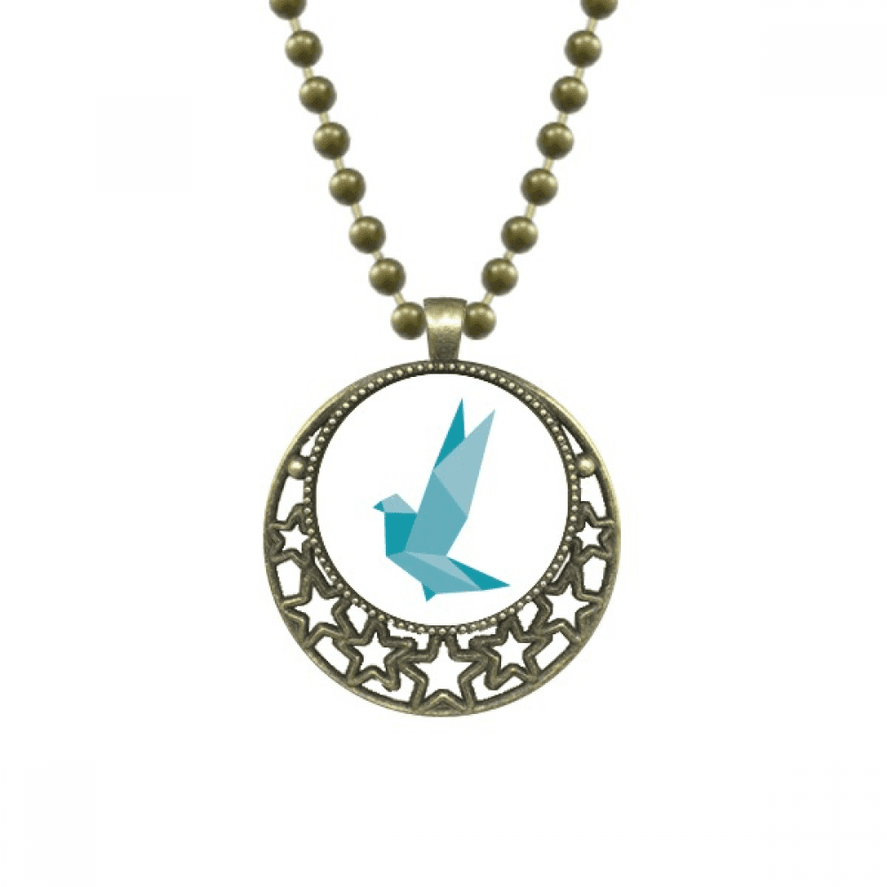 origa grenn pigeon pattern pendant star necklmoon chain jewelry ...
