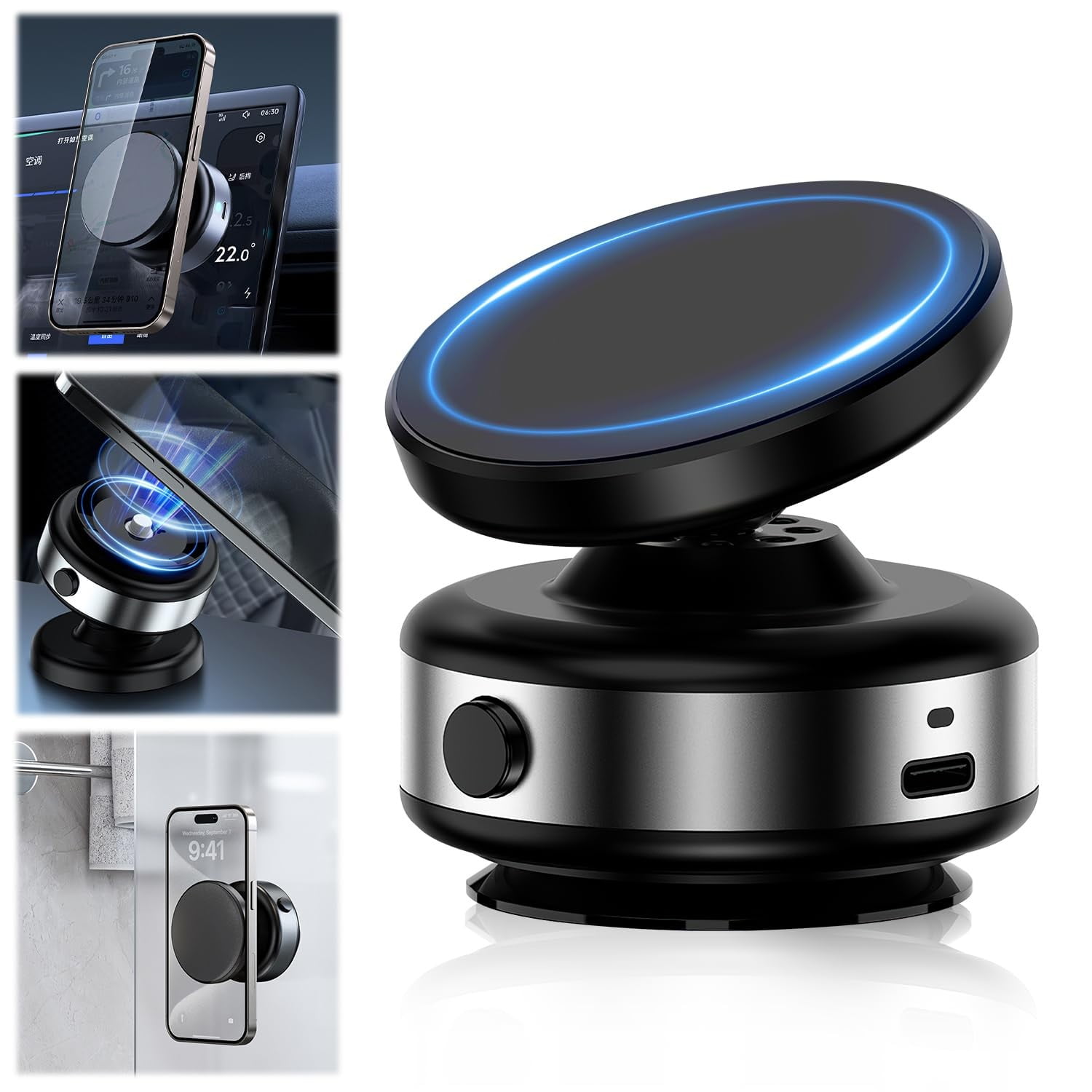 ornament decor,360° Rotatable Car Phone Holder 360 Phone Holder Vacuum ...