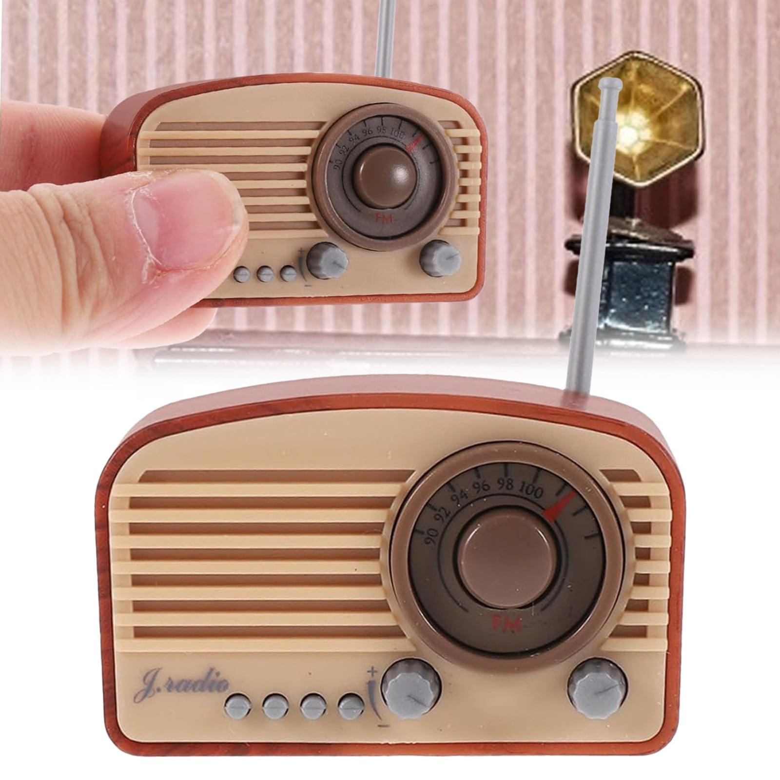 ornament decor,Dollhouse Mini Model Simulation Radio Retro () 1 Piece ...