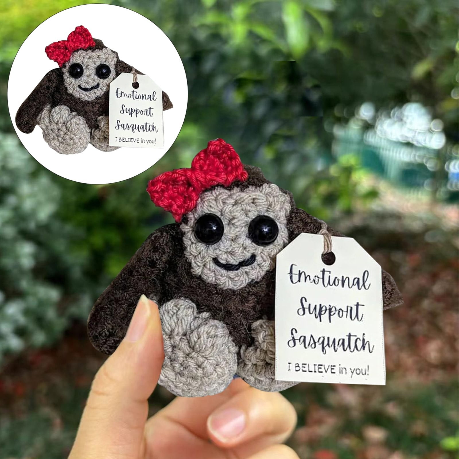 ornament decor,Emotional Support Crochet Chicken Handmade Crocheted Emotional Support Plush ...