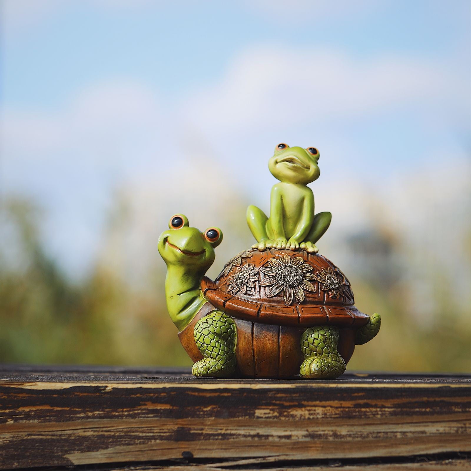 ornament decor,Resin Garden Statue Outdoor Frog Turtle Sculpture ...