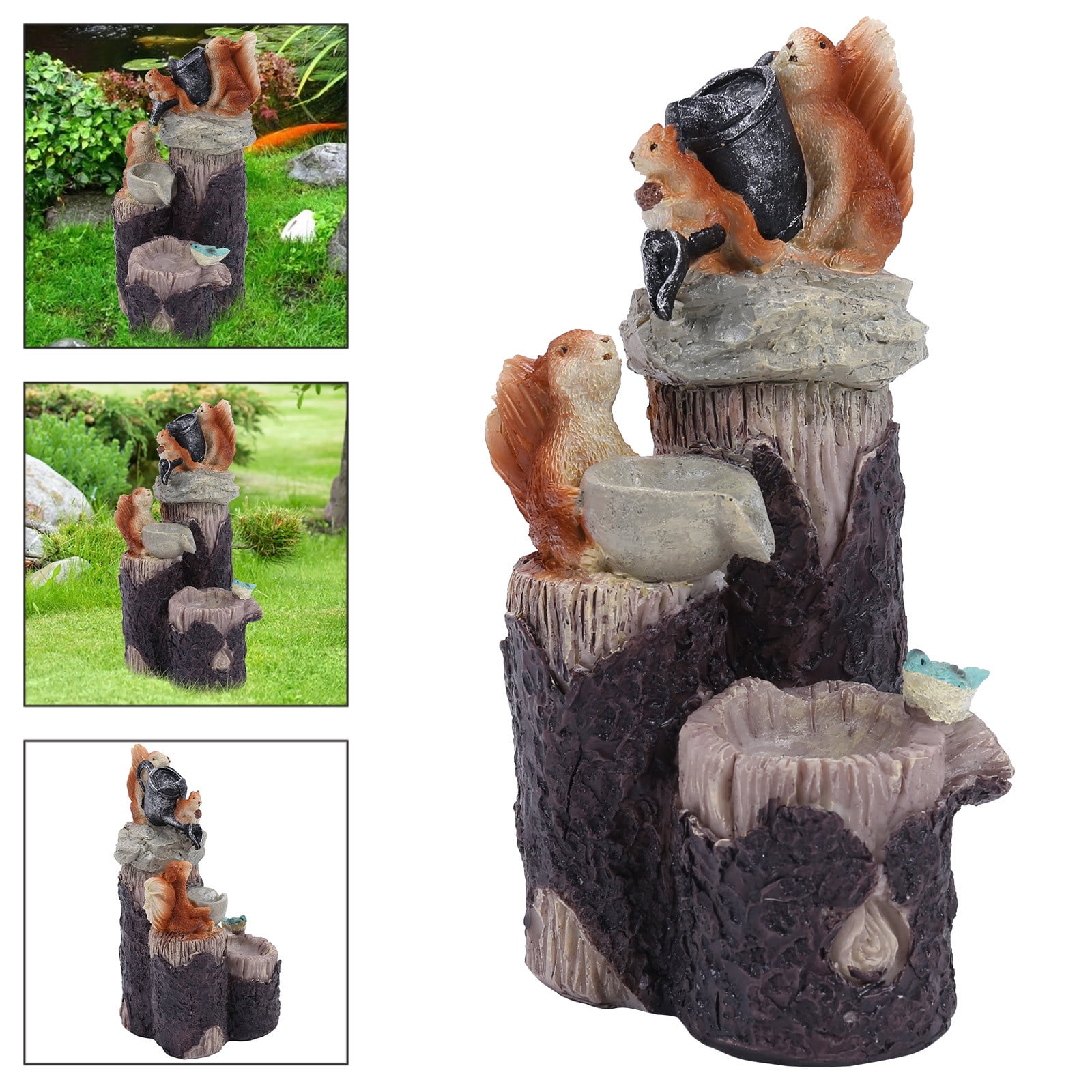 ornament display,Courtyard Statue Resin Creative Squirrel Stump Garden ...