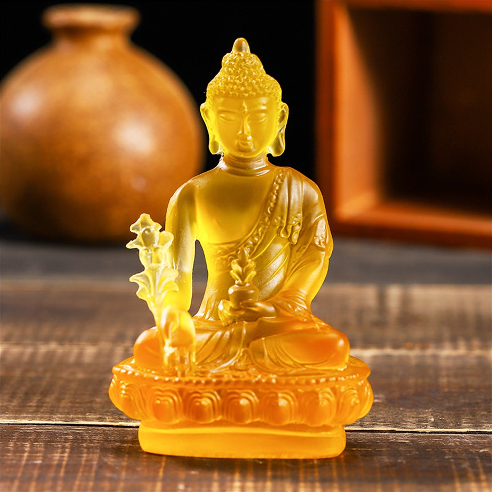ornament display,For HealingTranslucen Tibetan Sitting Statue Buddha ...
